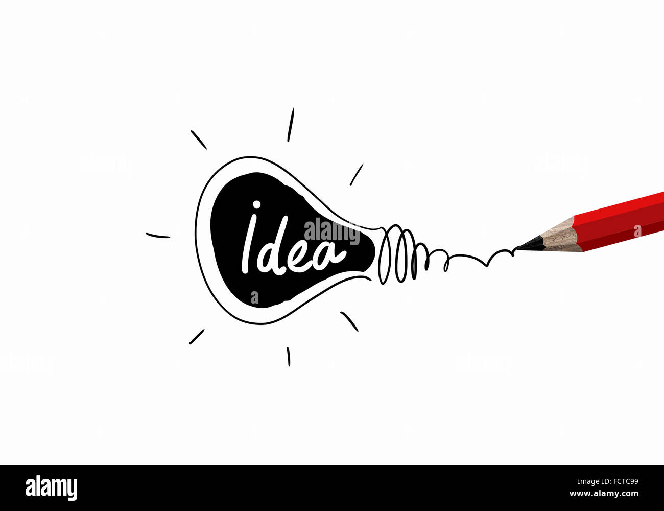 Idea concept image with pencil drawing light bulb Stock Photo - Alamy