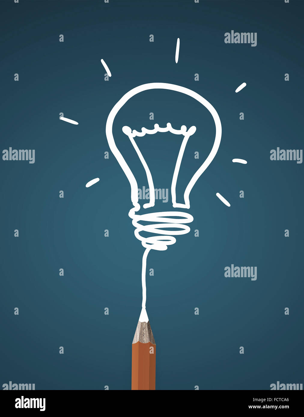 Idea concept image with pencil drawing light bulb Stock Photo - Alamy