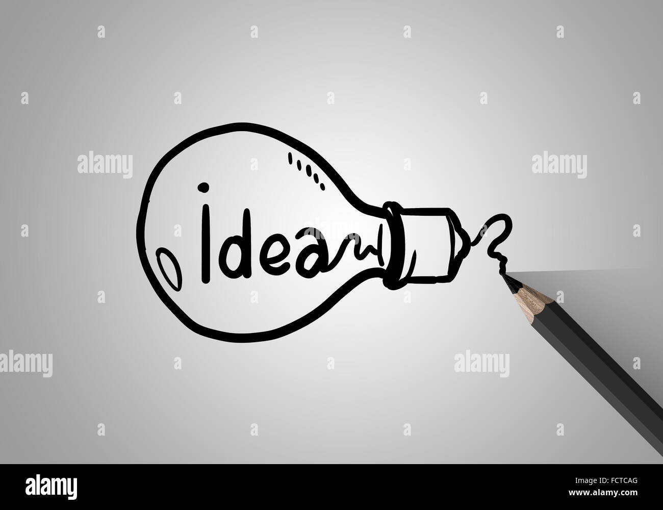 Idea concept image with pencil drawing light bulb Stock Photo - Alamy