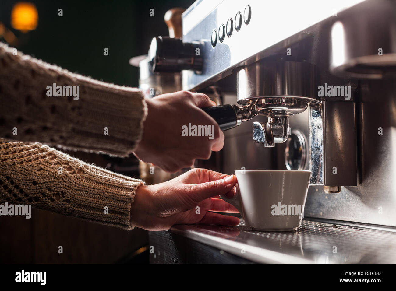 Color image of an espresso making machine Stock Photo - Alamy