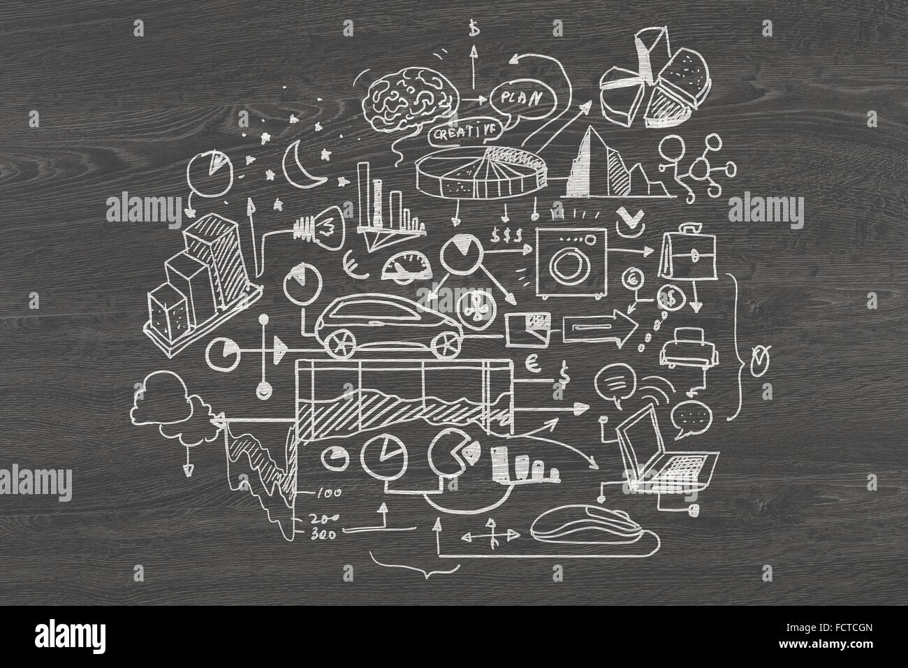 Planning concept with pencil drawing business strategy sketches Stock ...