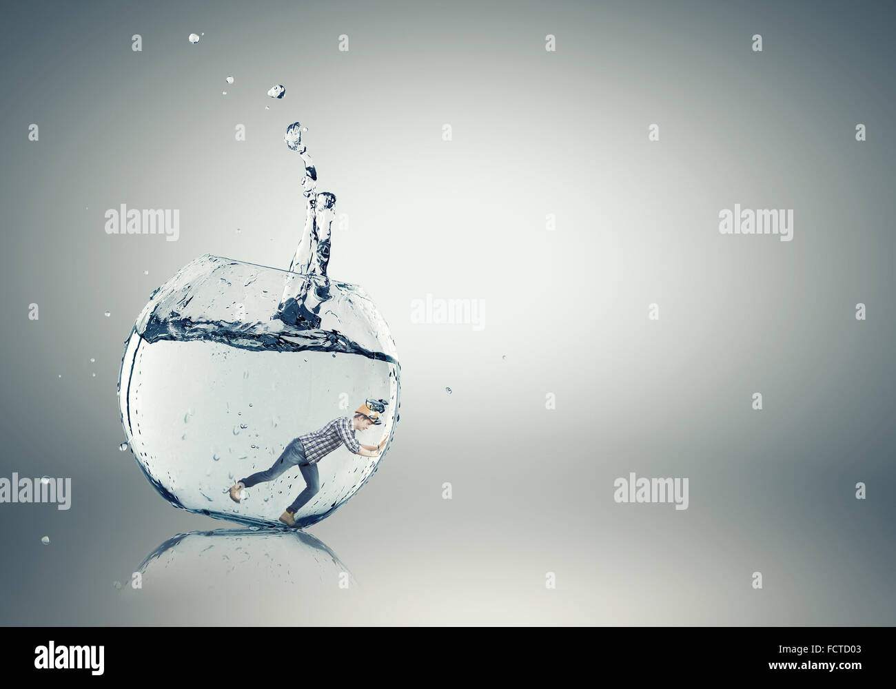 Young engineer man swimming in crystal blue water Stock Photo - Alamy