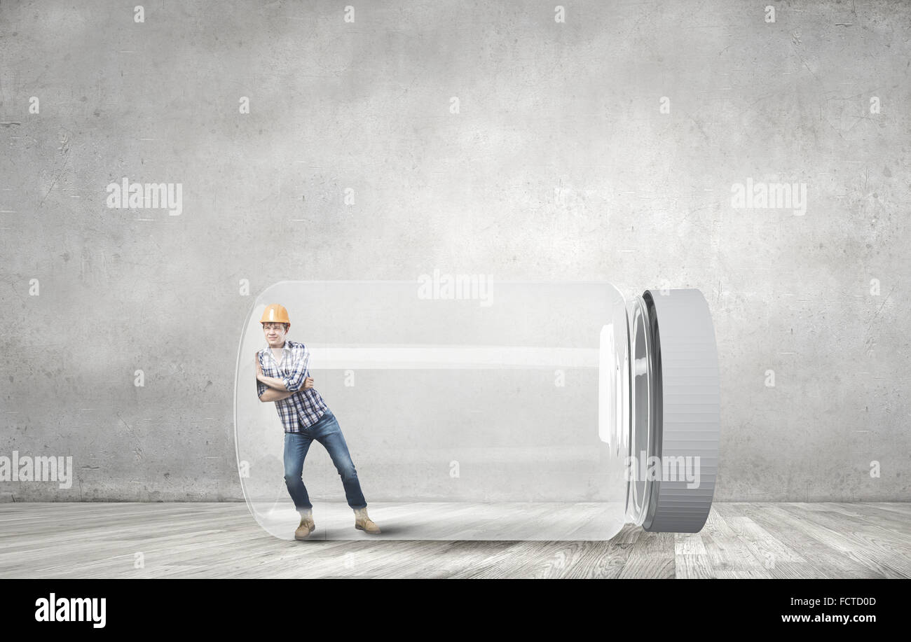 Man trapped in glass hi-res stock photography and images - Alamy