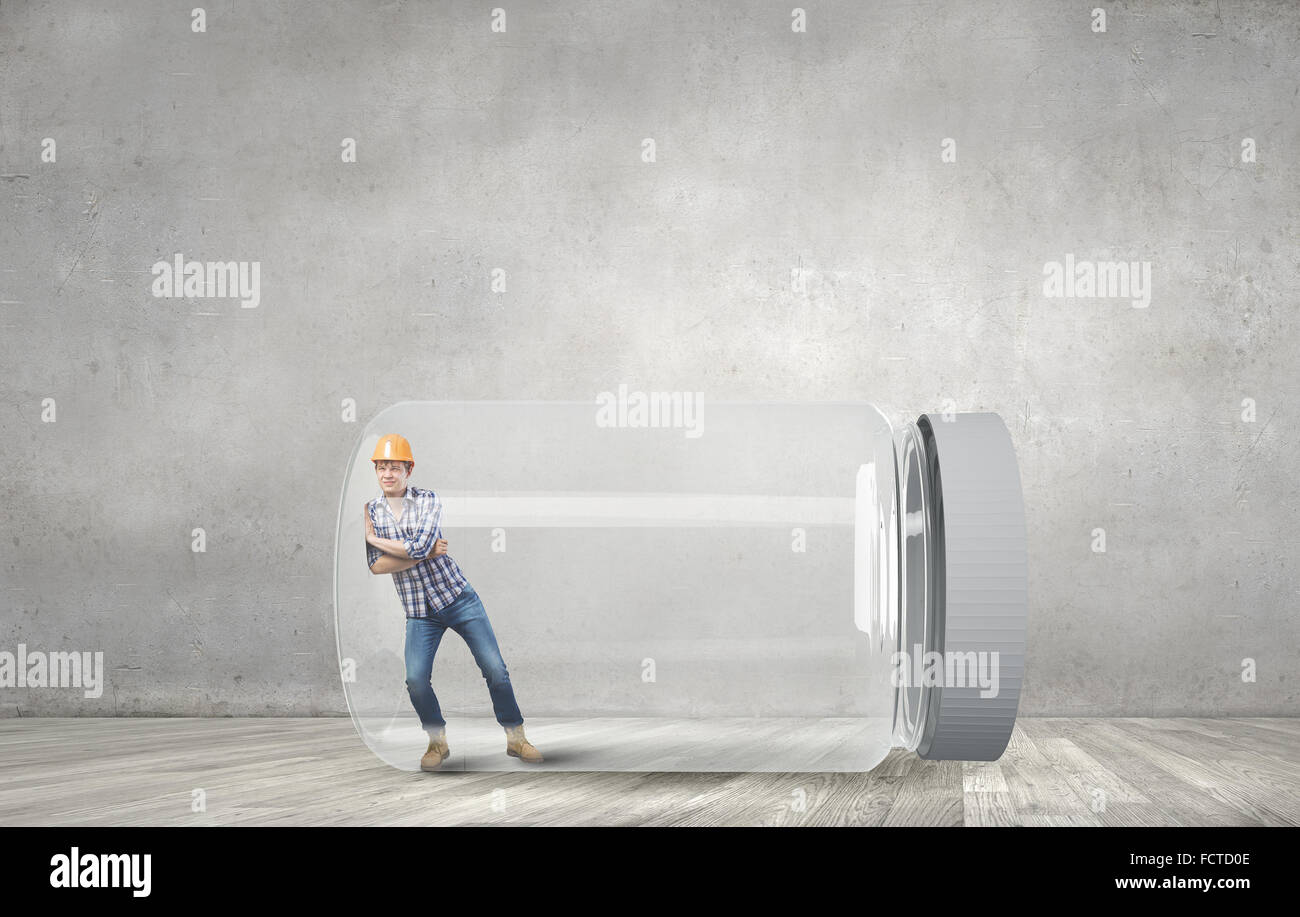 Man trapped in glass hi-res stock photography and images - Alamy