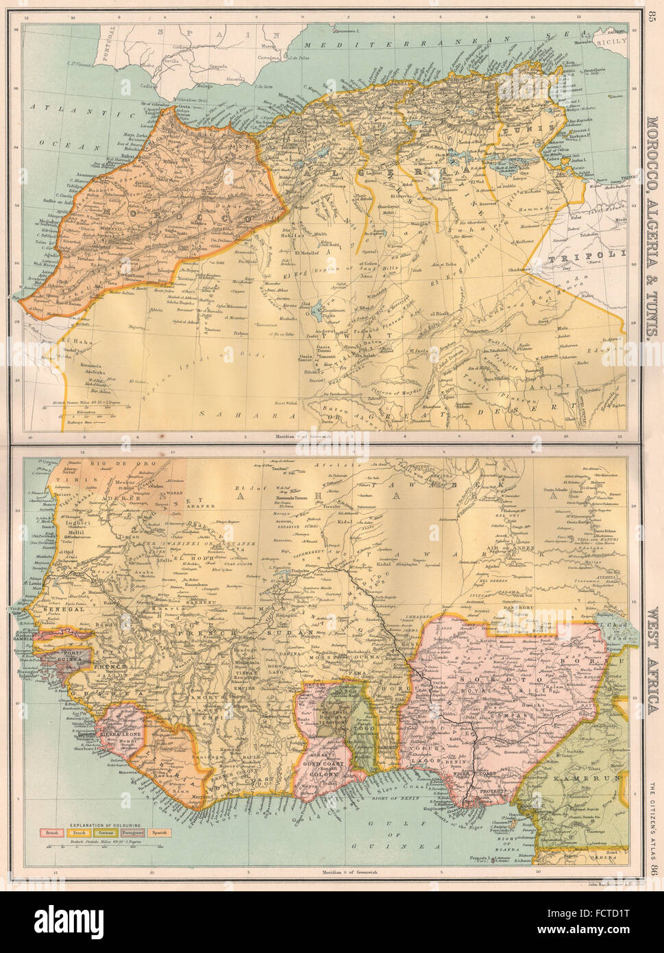 NORTH & COLONIAL WEST AFRICA: Nigeria marked as "Royal Niger Company ...