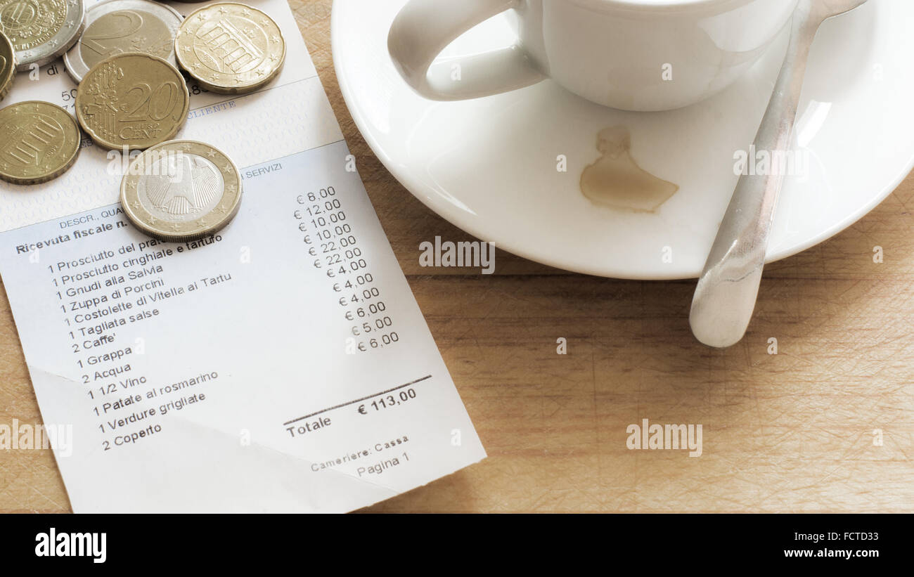 Restaurant bill receipt hi-res stock photography and images - Alamy