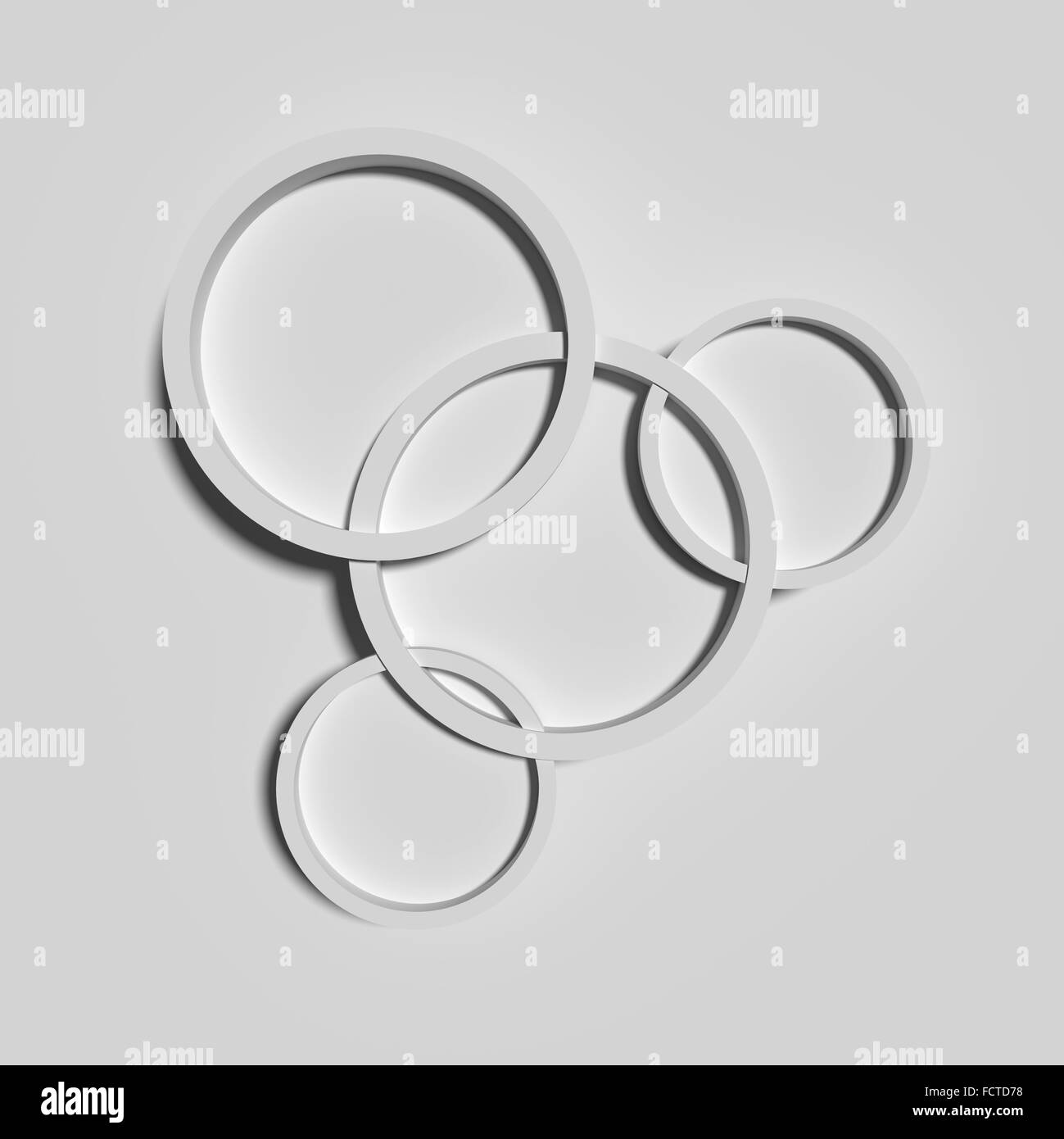 3d rendering of a white three-dimensional circles on white background ...