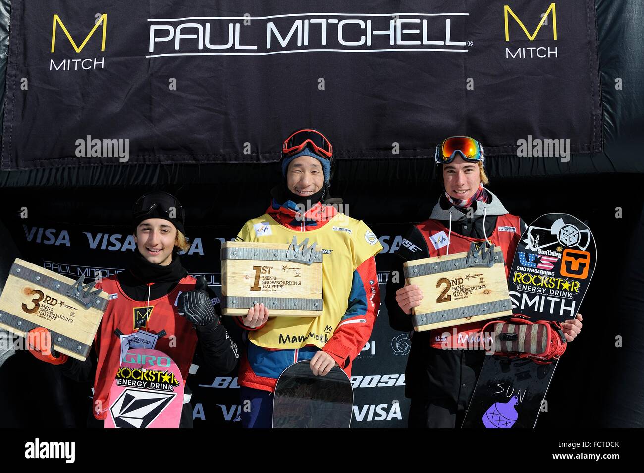 Mammoth Mountain, California, USA. 24th Jan, 2016. (L-R) Gabe Ferguson ...