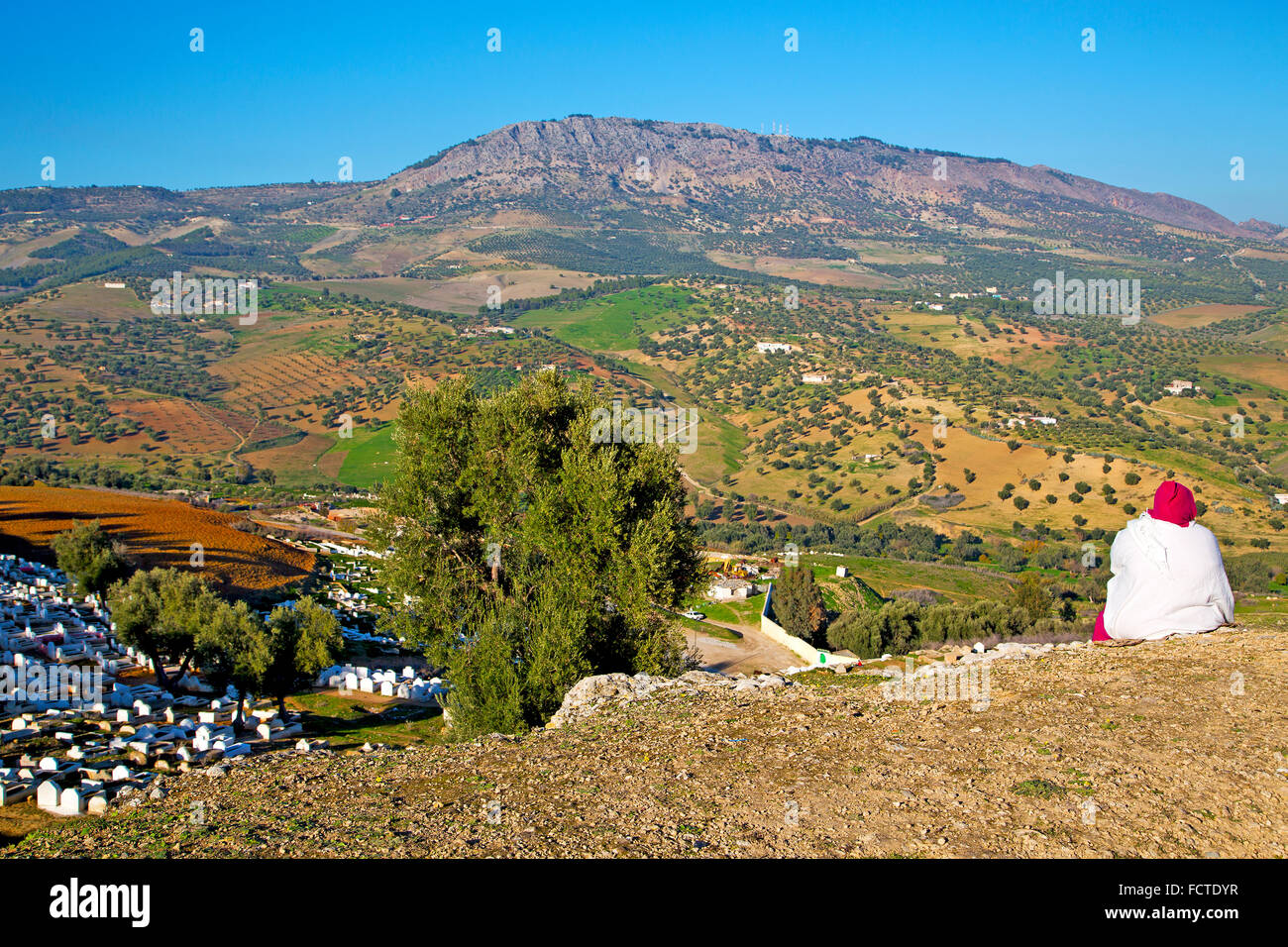 from high in the village morocco africa field and constructions Stock ...