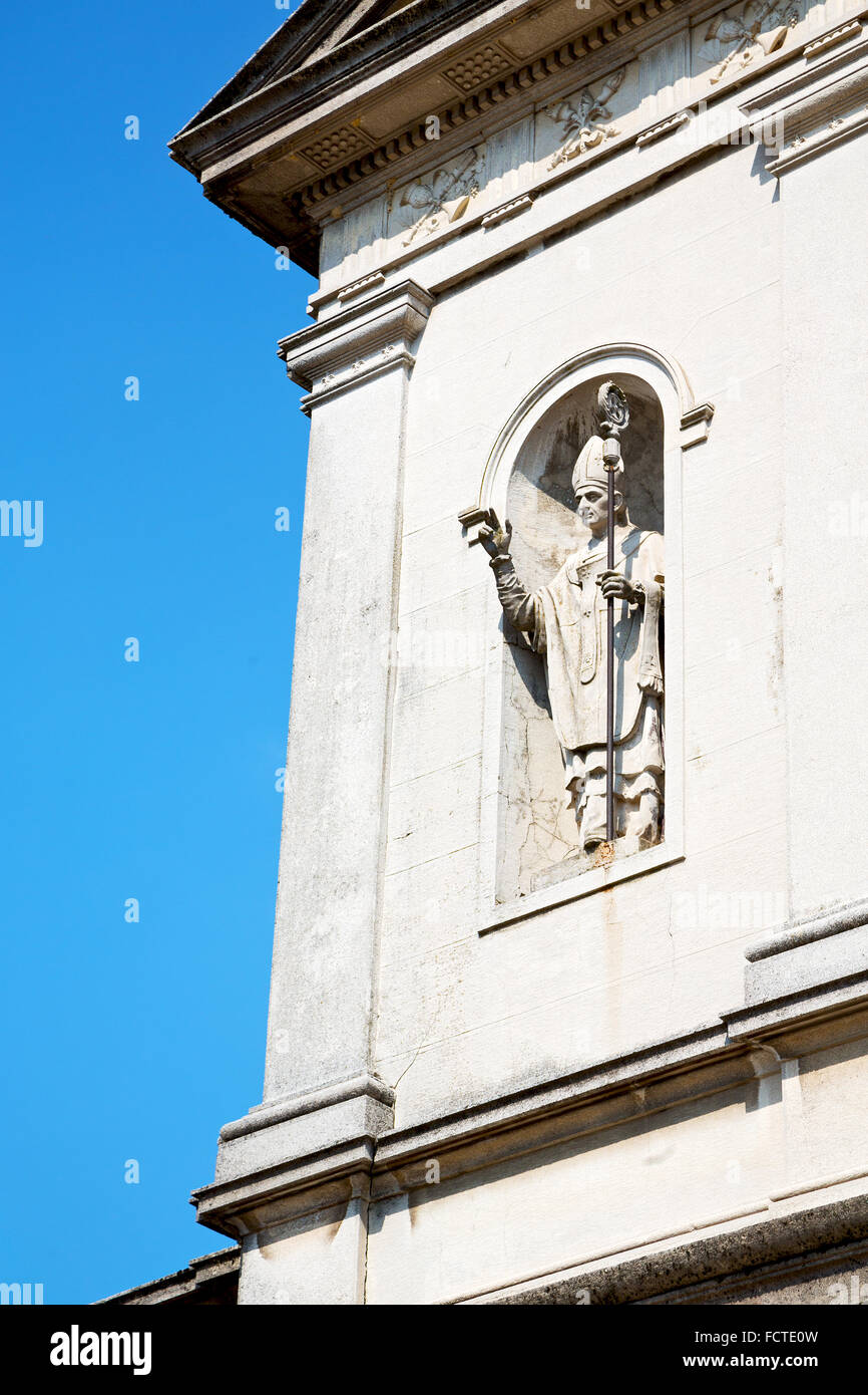 marble in old historical construction italy europe milan and statue ...