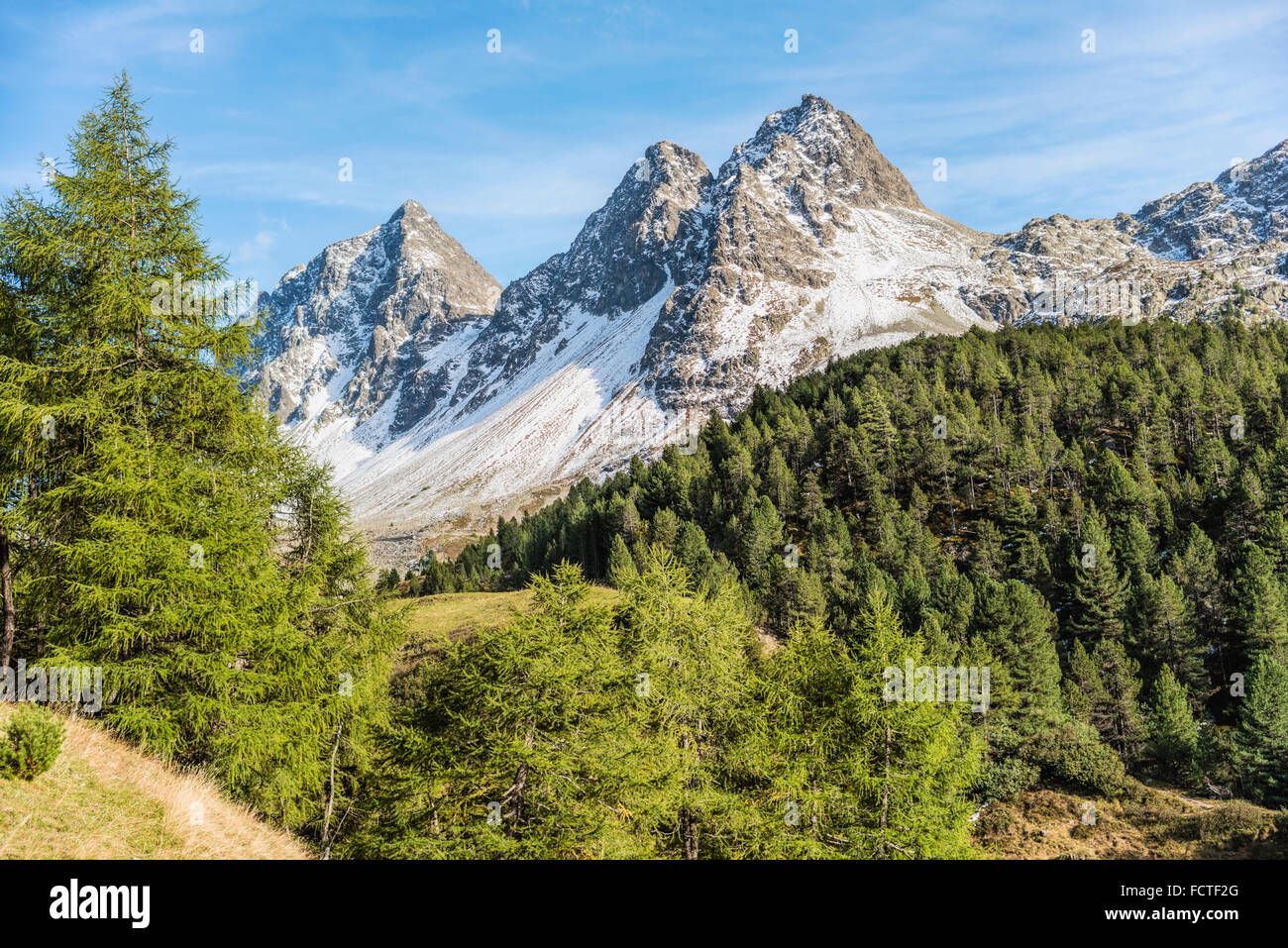 Mountain landscape at the Albula Pass in Grisons, Switzerland Stock ...