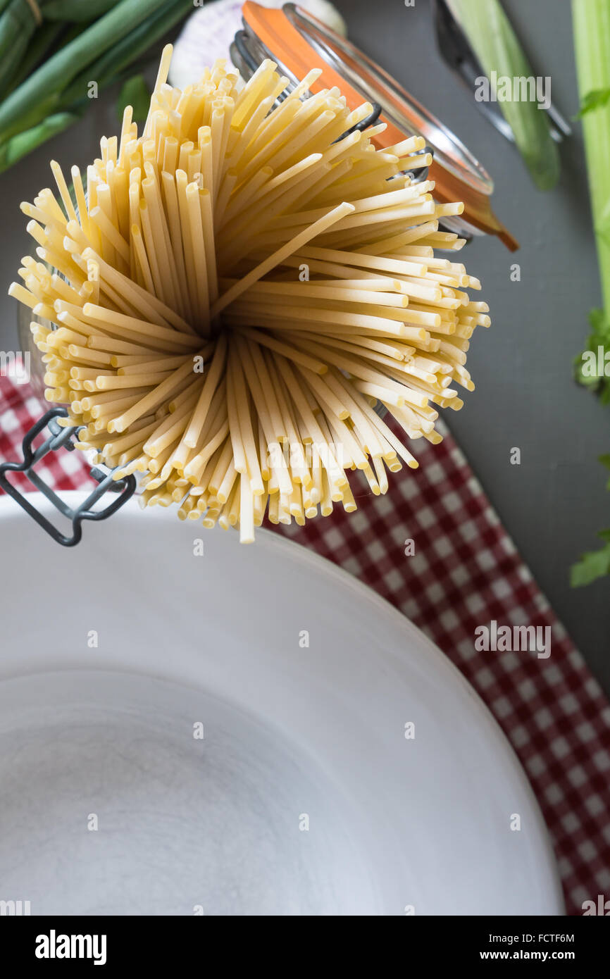 Italian lifestyle - prepare for cooking, Still Life with raw Pasta ...