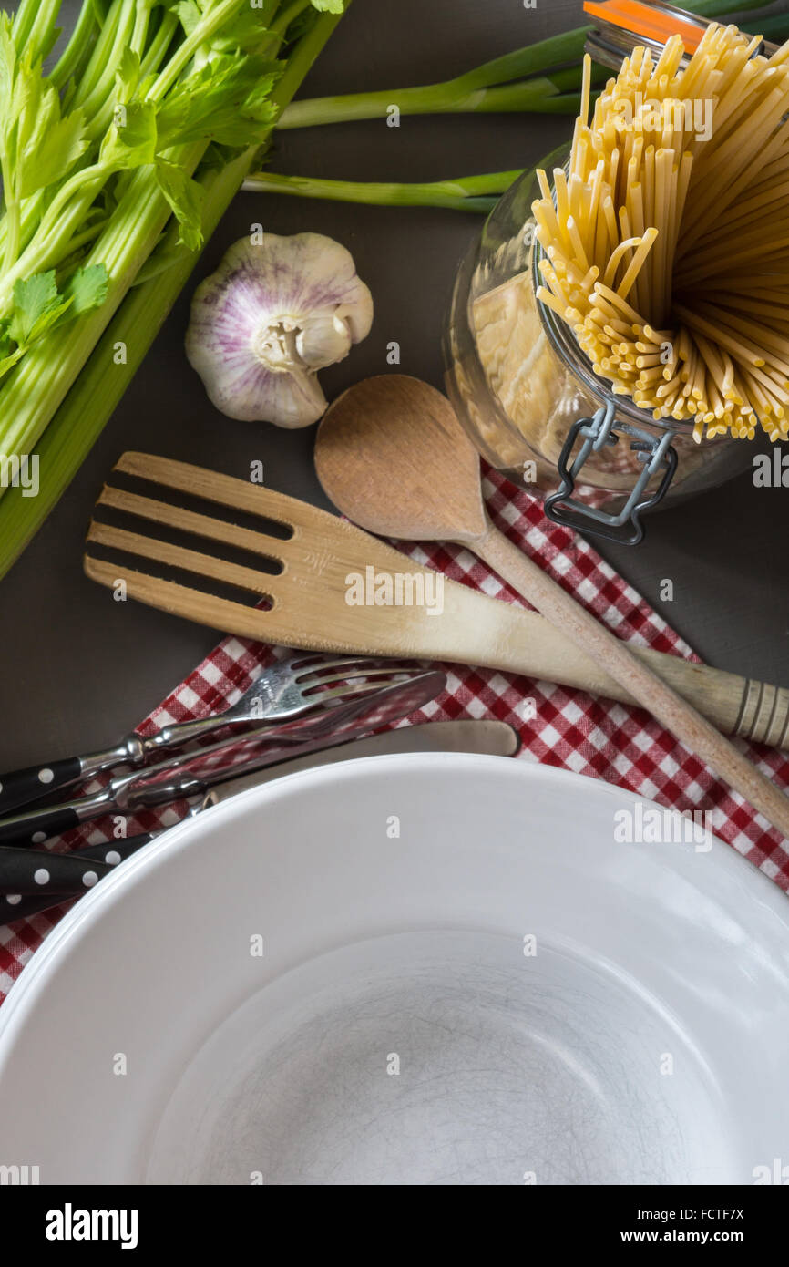 Italian lifestyle - prepare for cooking, Still Life with raw Pasta ...