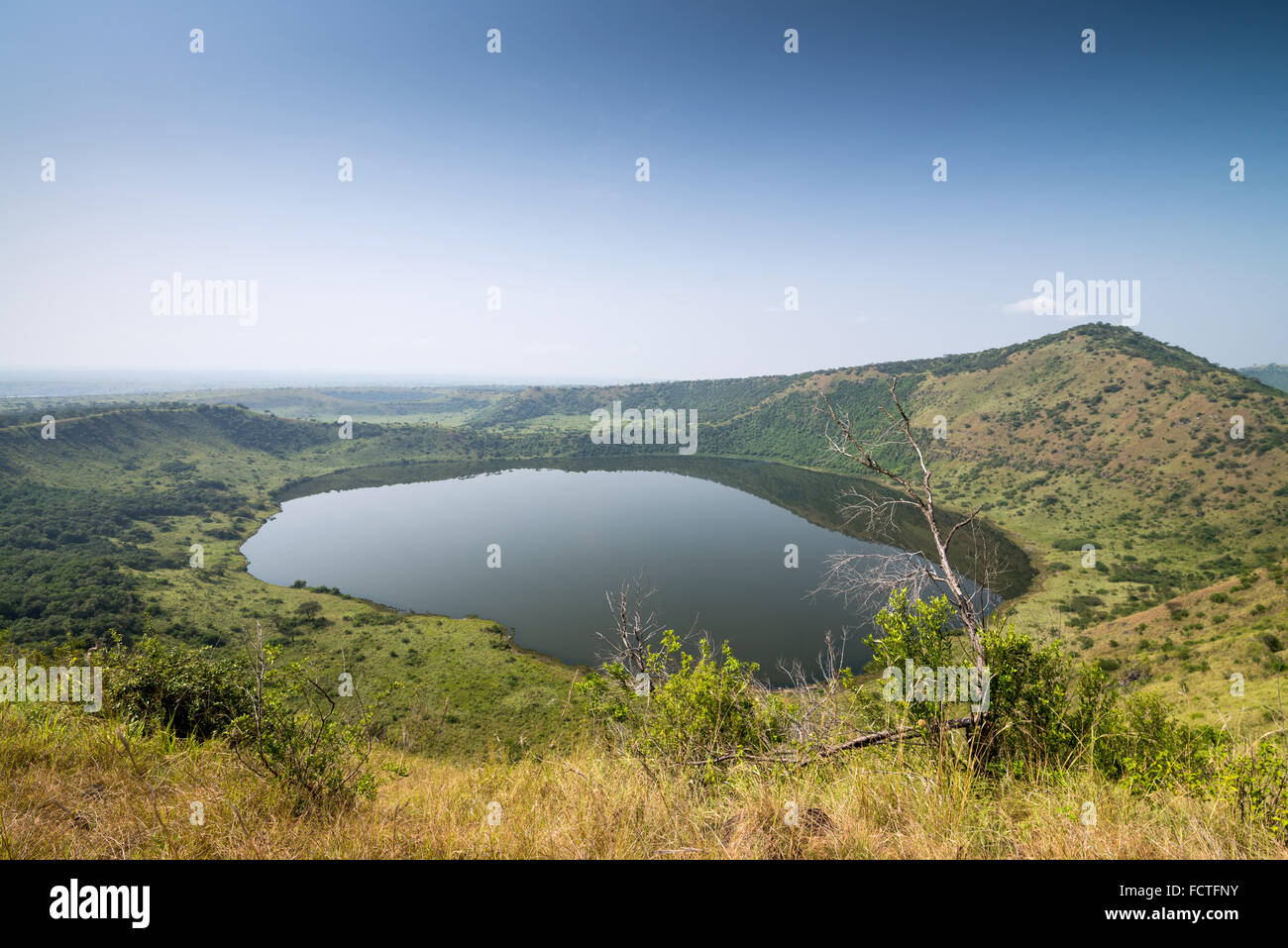 Crater lake Kitagata in the Queen Elizabeth National Park, Uganda ...