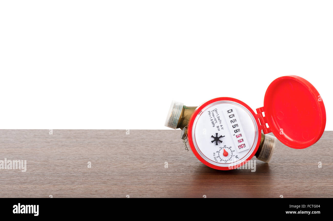 Red water meter Stock Photo - Alamy