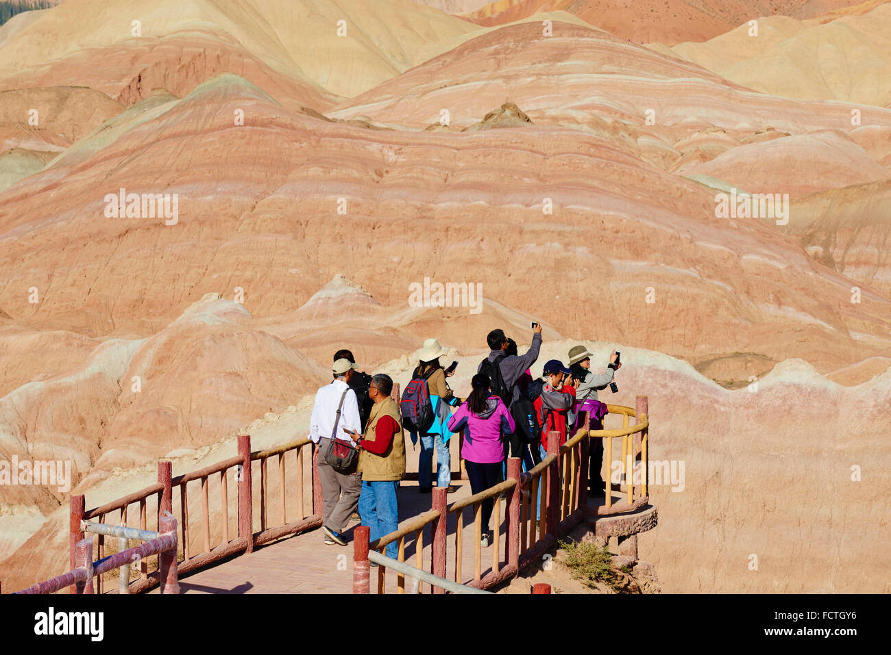 China, Gansu Province, colorful Danxia landform in Zhangye, Unesco ...