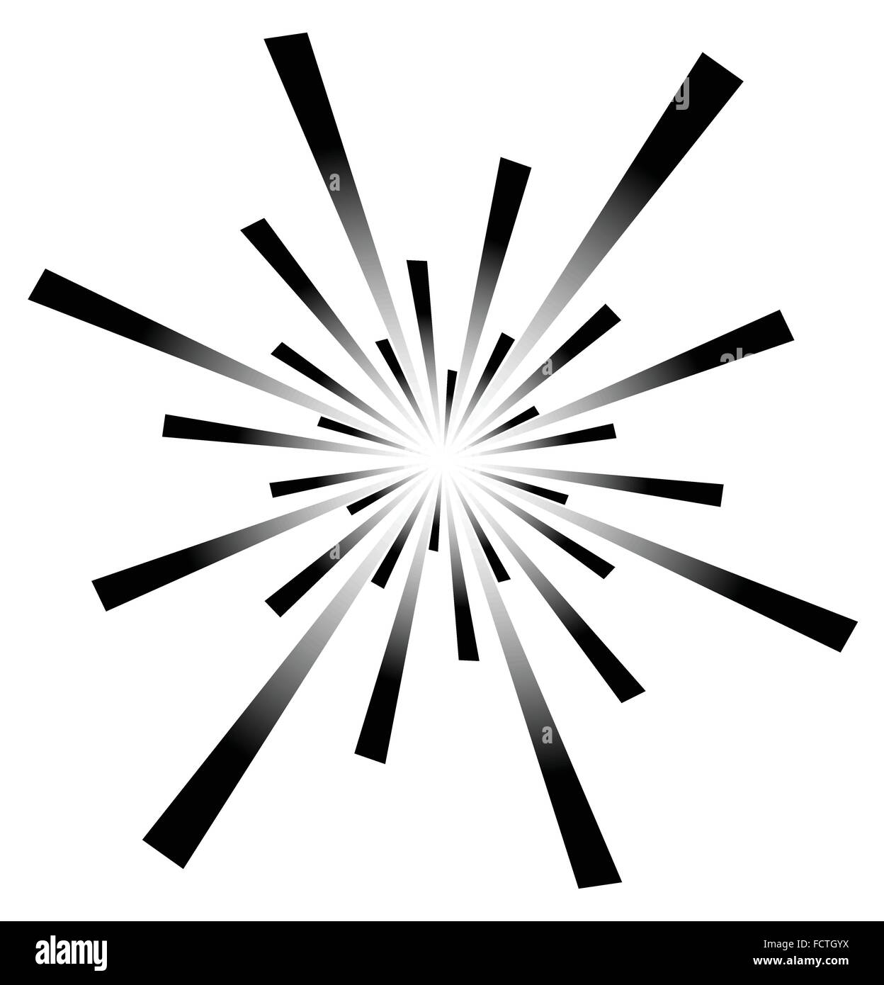 Radiating, converging lines. Abstract monochrome vector element ...