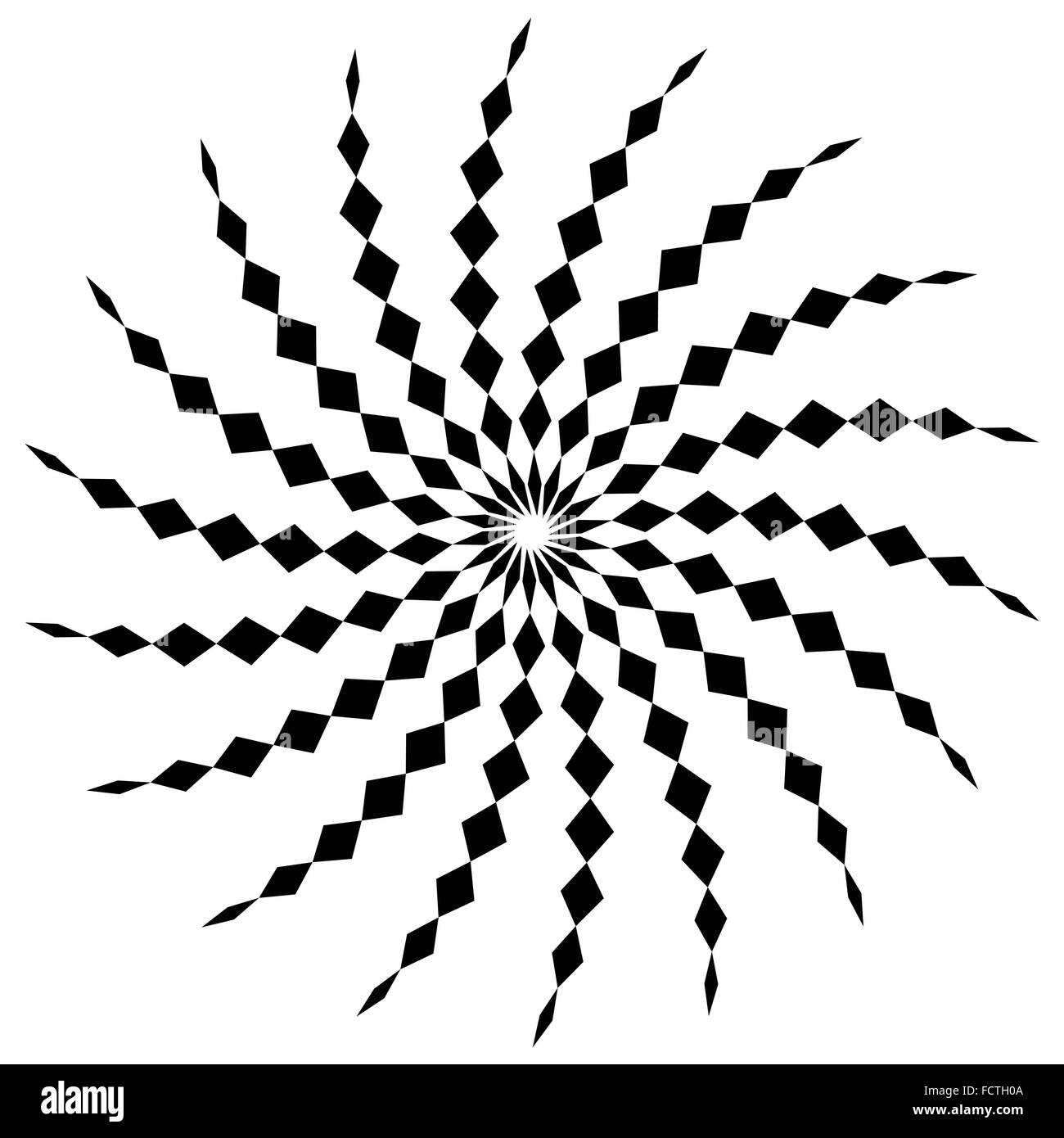 Abstract spiral shape in angular style. Monochrome vector art Stock ...