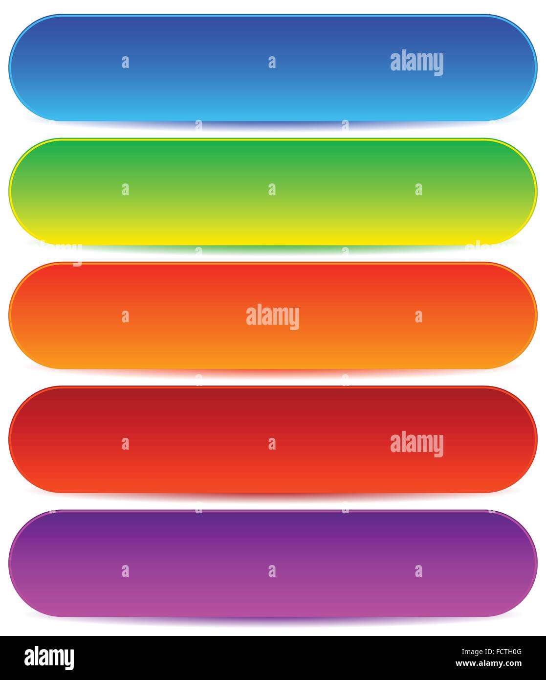 Colorful set of empty button, banner backgrounds. Long buttons with ...