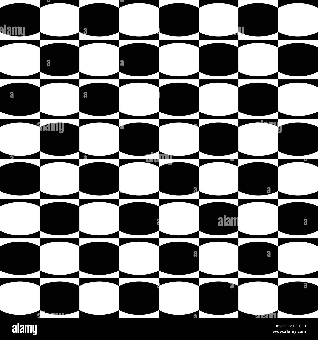 Abstract monochrome geometric pattern with mosaic of oval shapes. Black ...