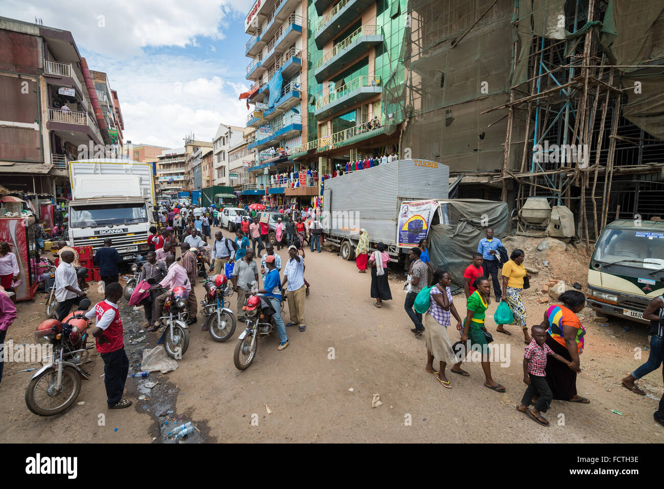 Aerial view on the street scene in the Kampala, Uganda, Africa Stock ...