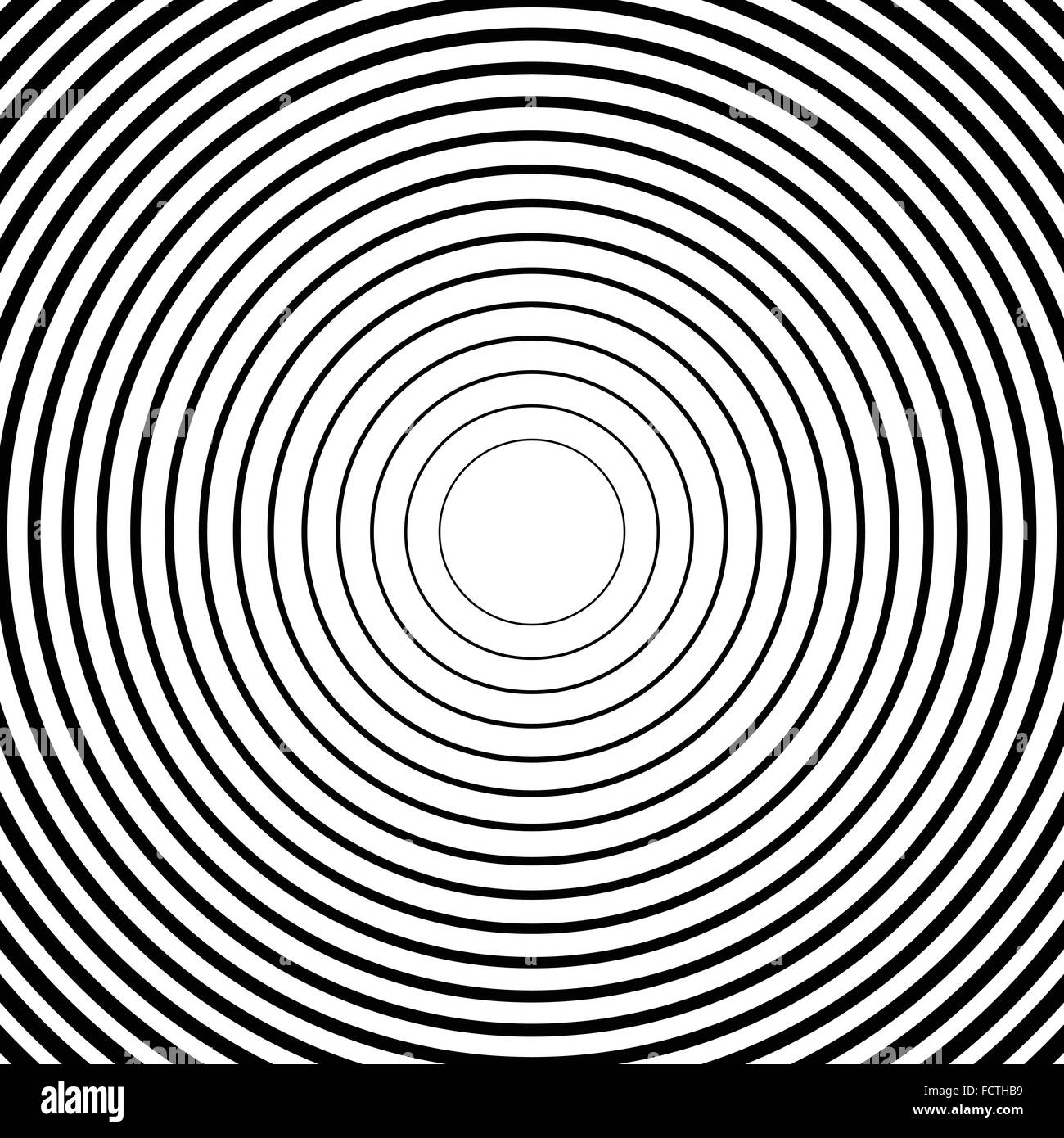 Radiating Radial Circles Monochrome Pattern Background Abstract Minimal Vector Ripple