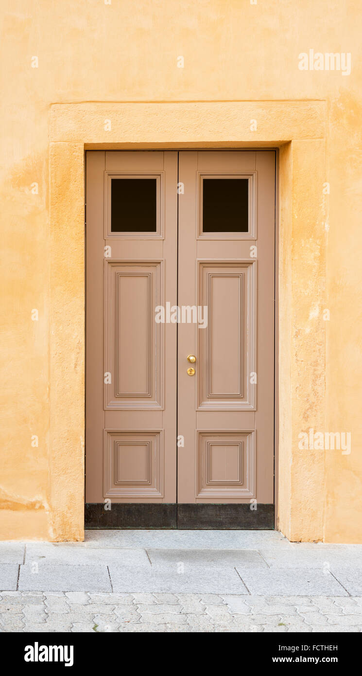 Wooden door in house Stock Photo - Alamy