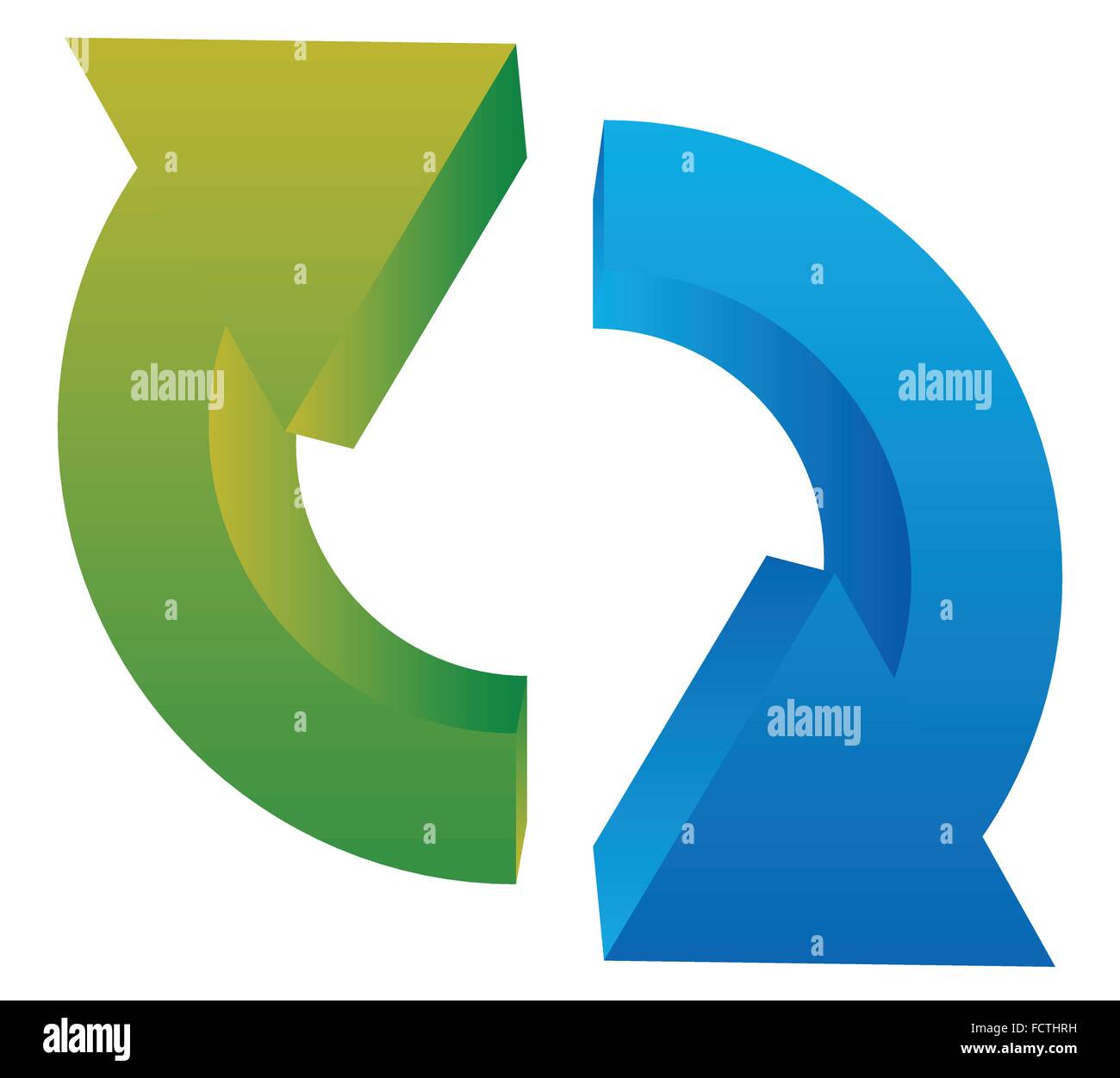 Circular arrow icon. Two curved arrows pointing against each other ...