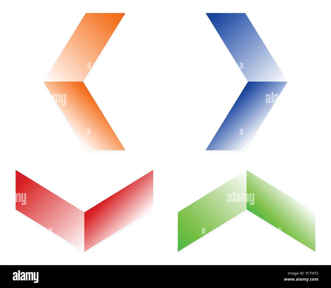 Arrowheads left, right, down and up. Horizontal and vertical arrow ...
