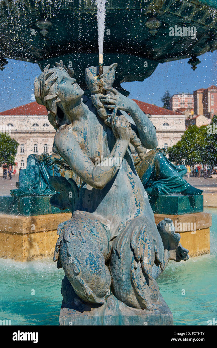 Statue Dom Pedro Iv At Rossio Square High Resolution Stock Photography ...