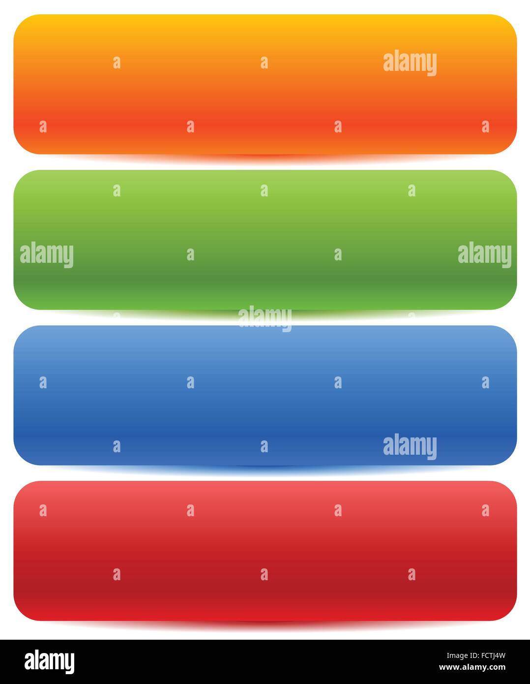 Long, horizontal button, banner backgrounds in several colors with big ...