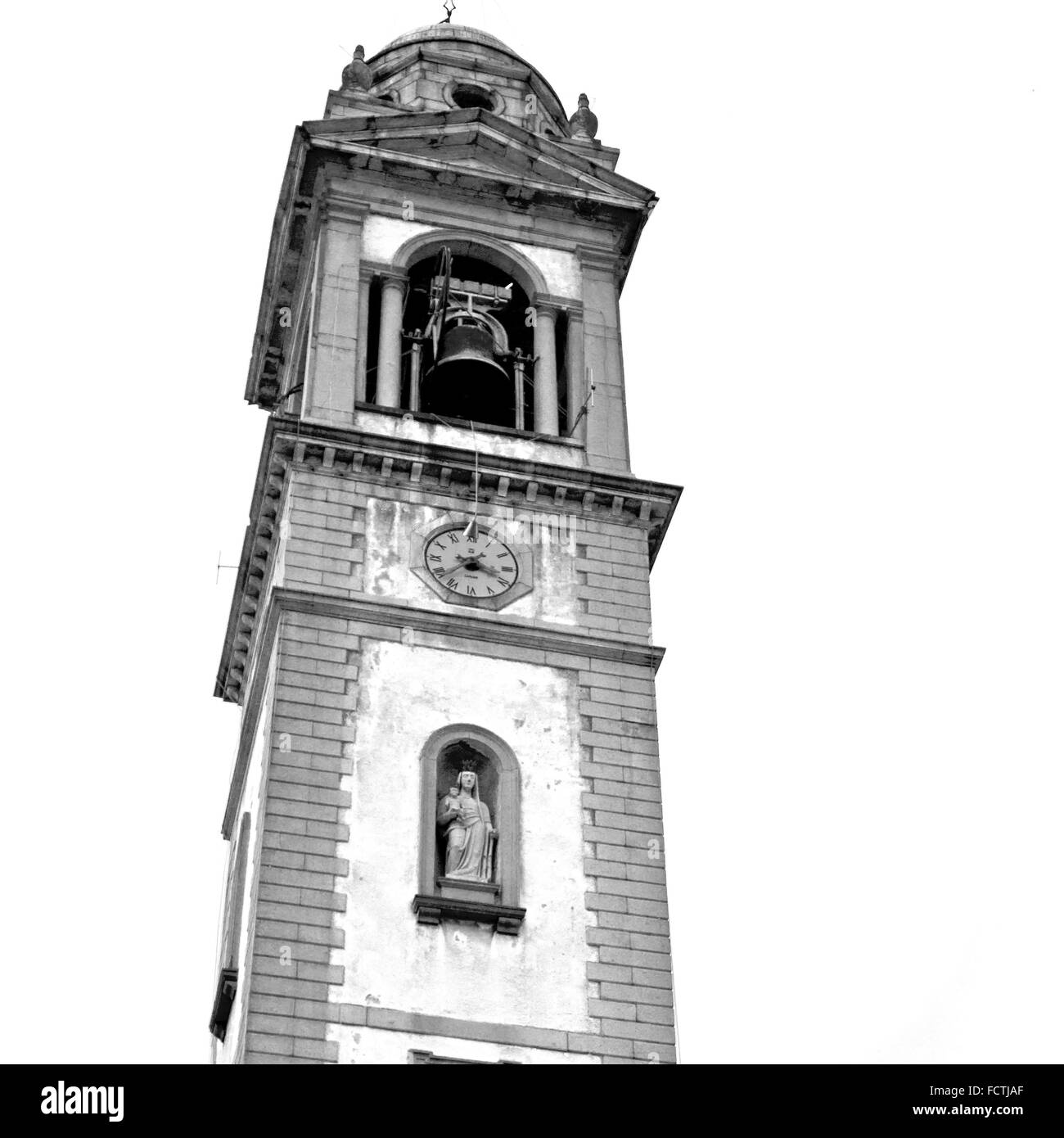 ancien clock tower in italy europe old stone antique and bell Stock ...