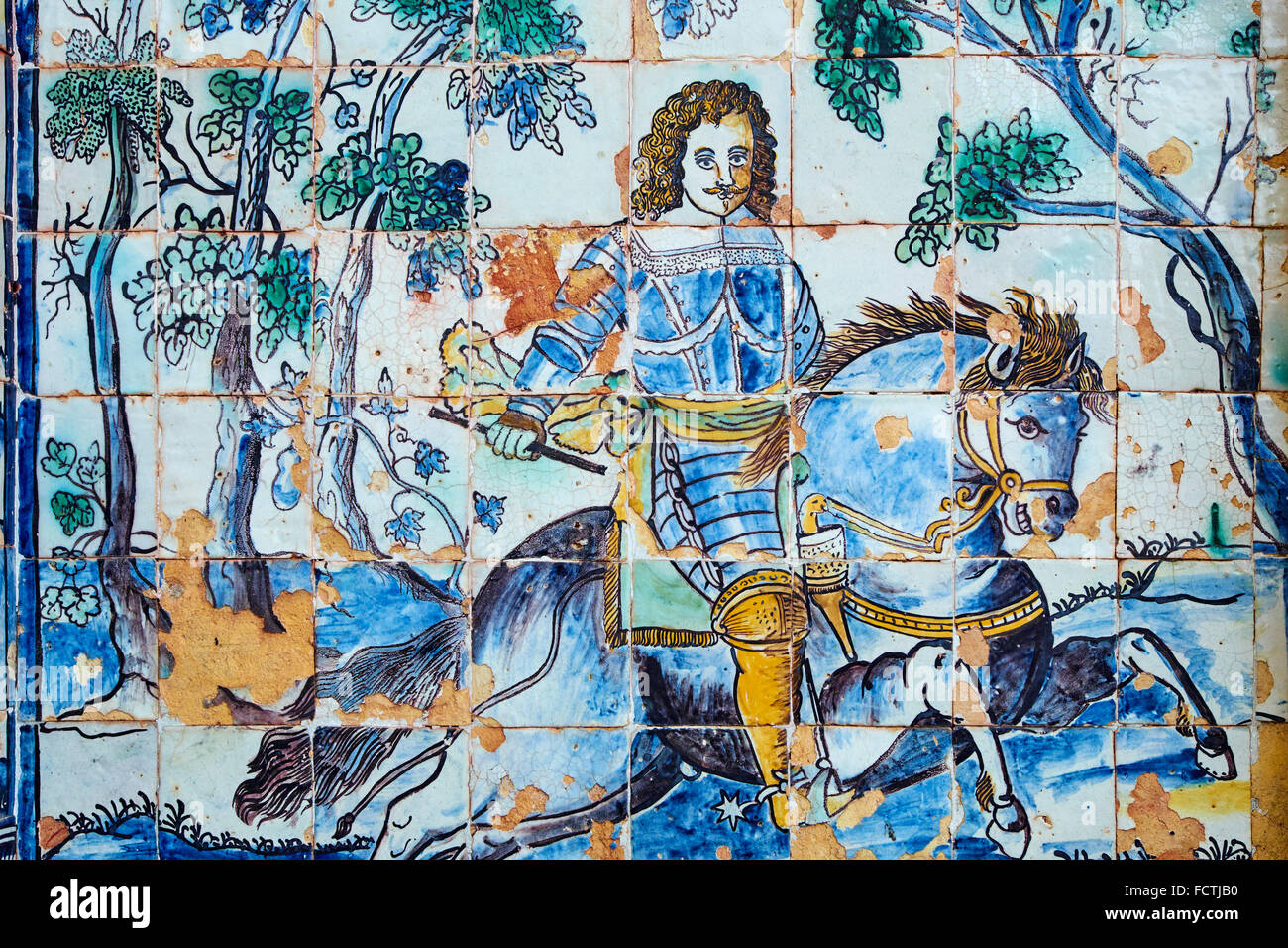 Portugal, Lisbon, Palacio dos Marqueses de Fronteira, azulejos ceramics ...