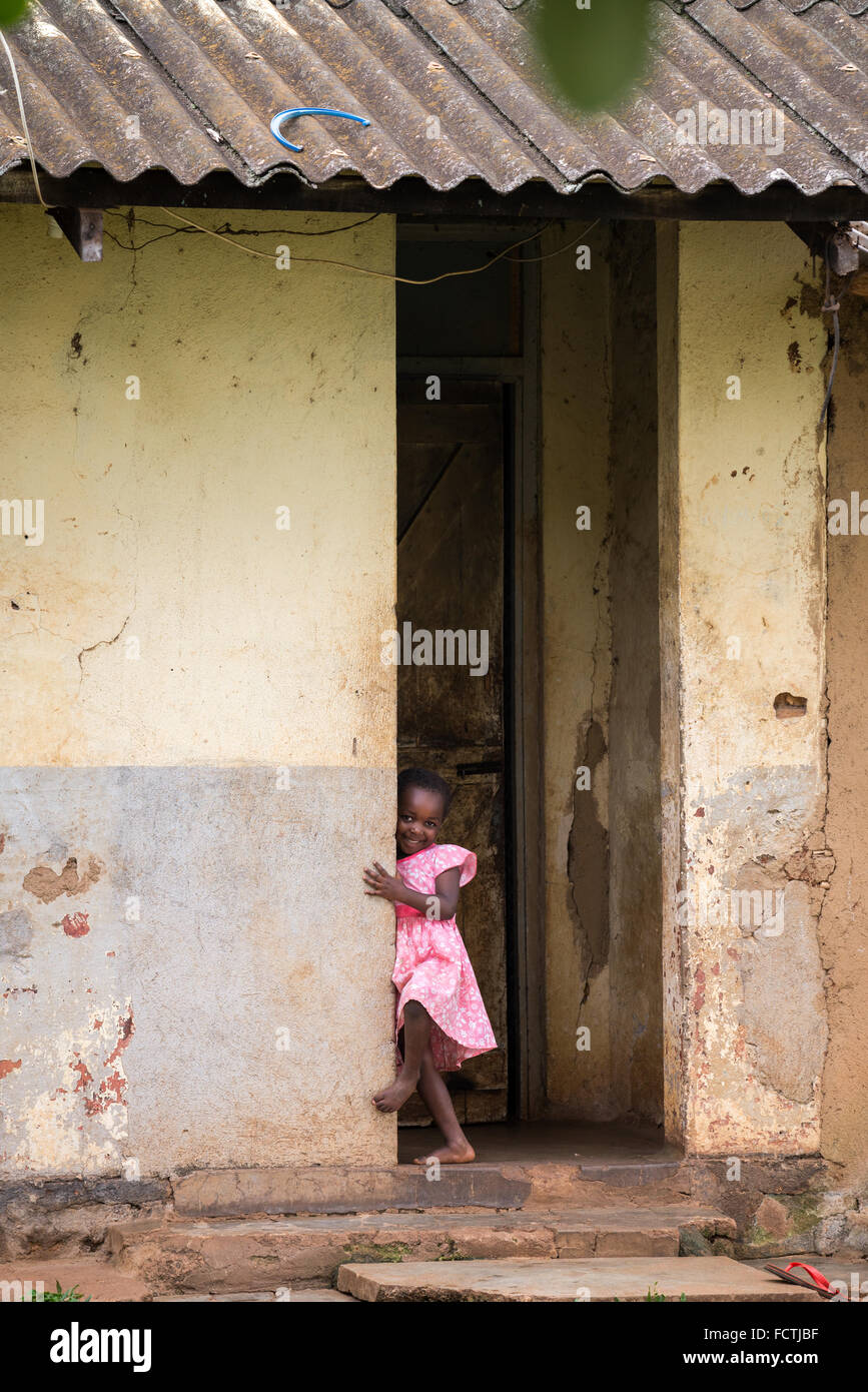 Girl outside their house in Kampala, Uganda, Africa Stock Photo - Alamy