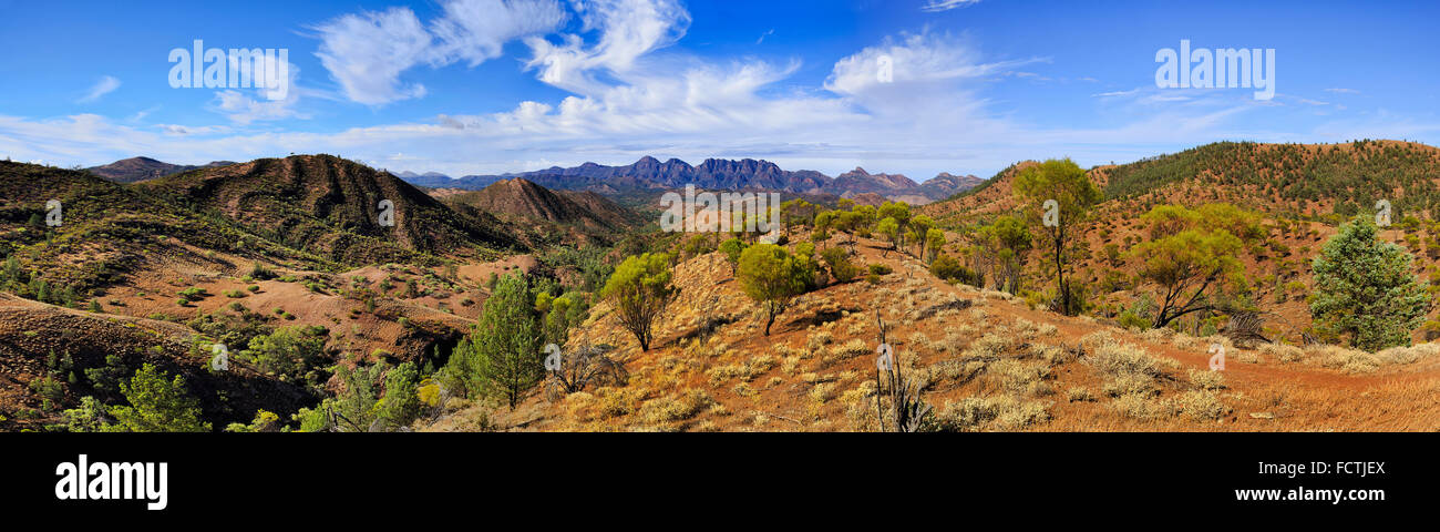 Flinders ranges national park in South australia - panoramic view of ...