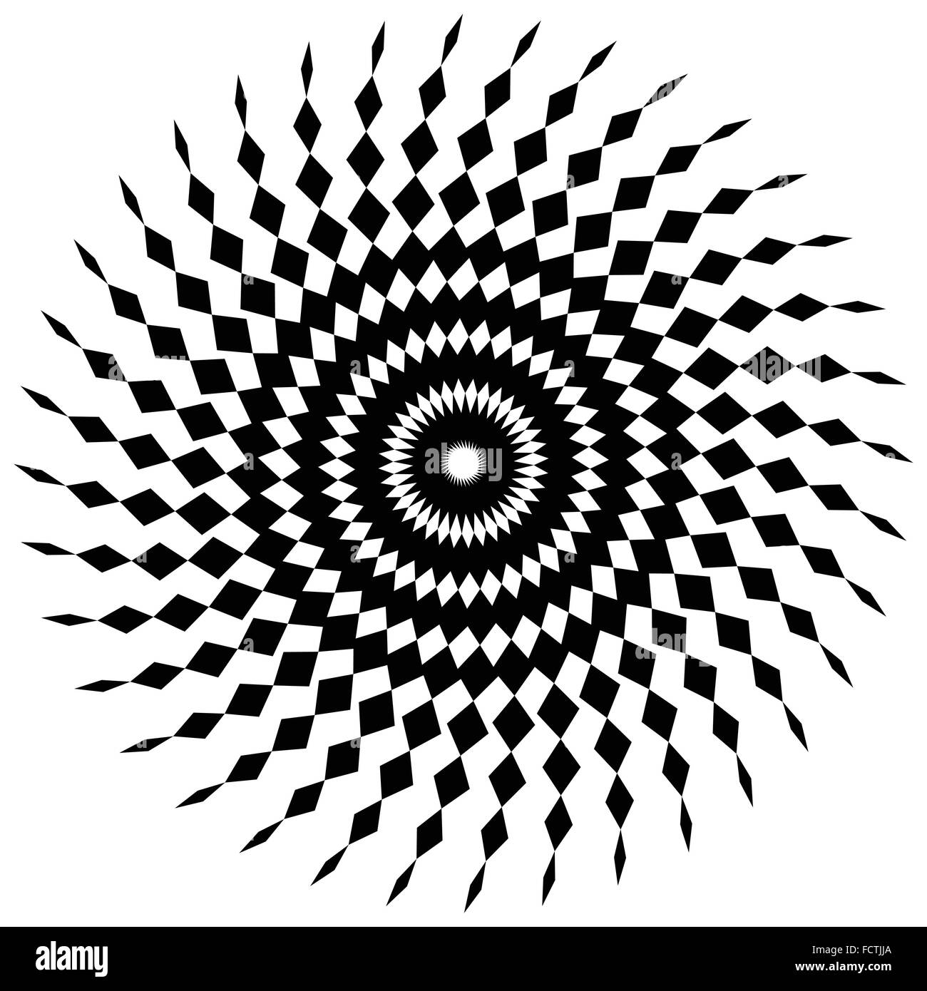 Abstract spiral shape in angular style. Monochrome vector art Stock ...