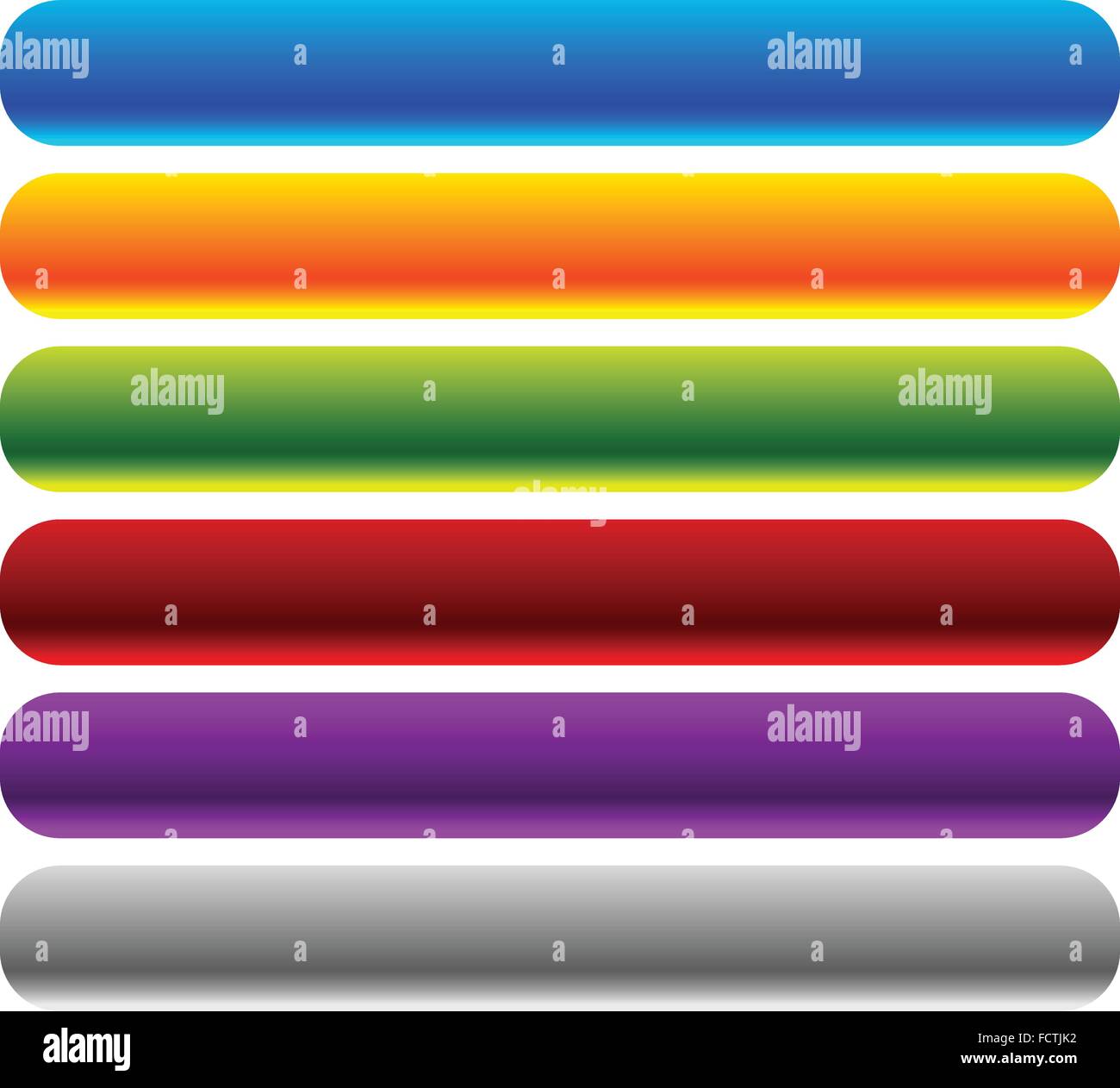 Set of rectangular buttons with rounded corners. Colorful banner ...