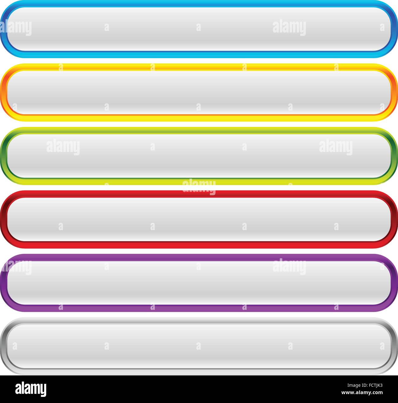 Set of rectangular buttons with rounded corners. Colorful banner ...