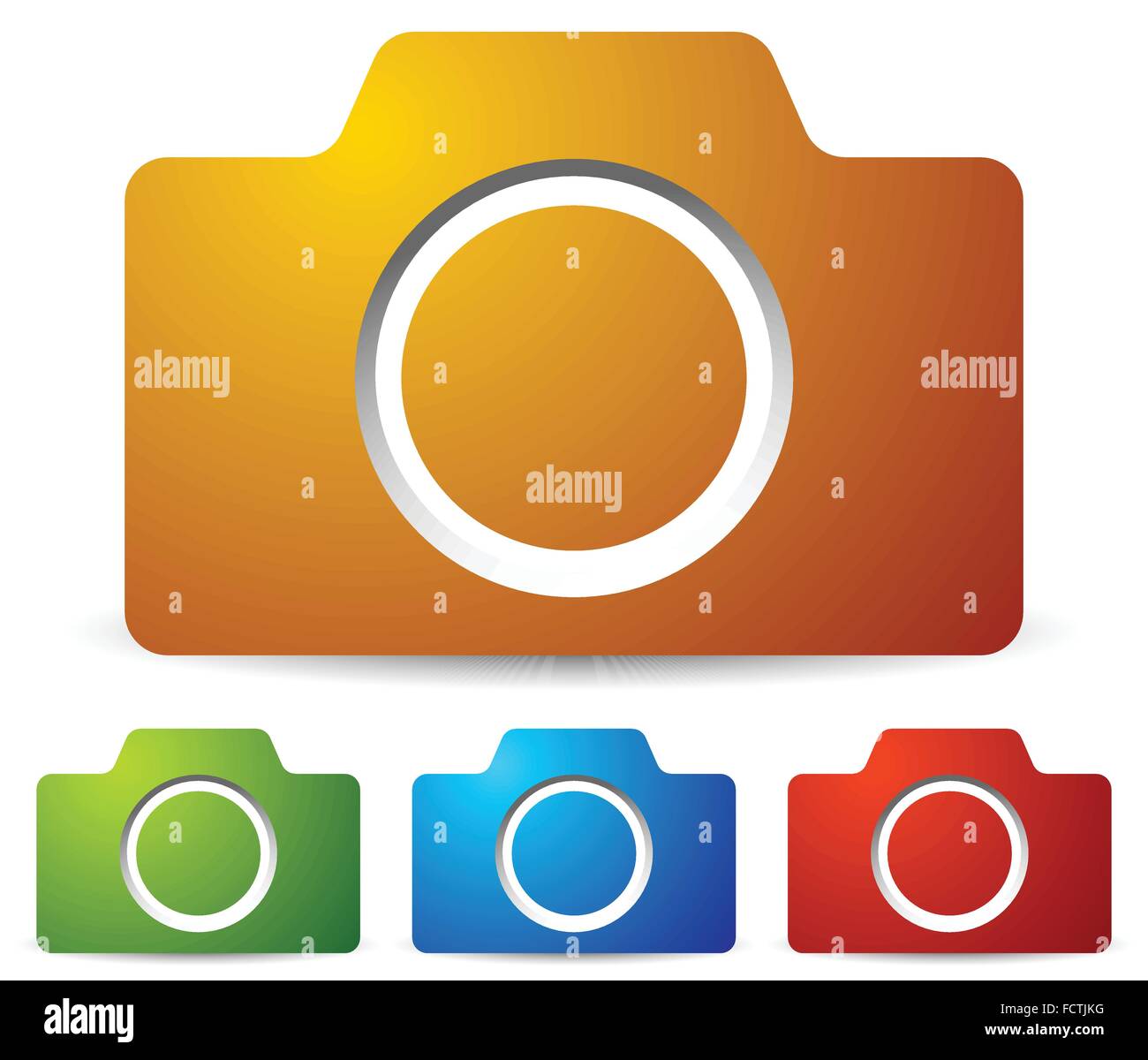 Icons with photo camera, camera symbol. Vector illustration Stock ...