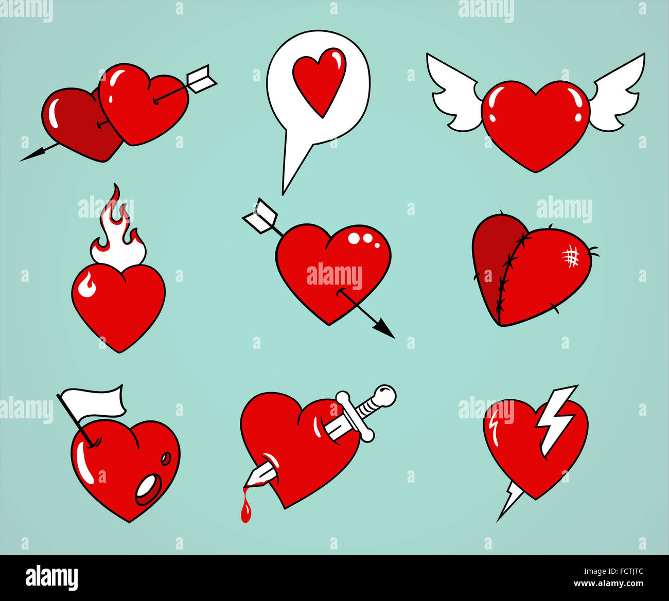 Heart with arrow tattoo hi-res stock photography and images - Alamy