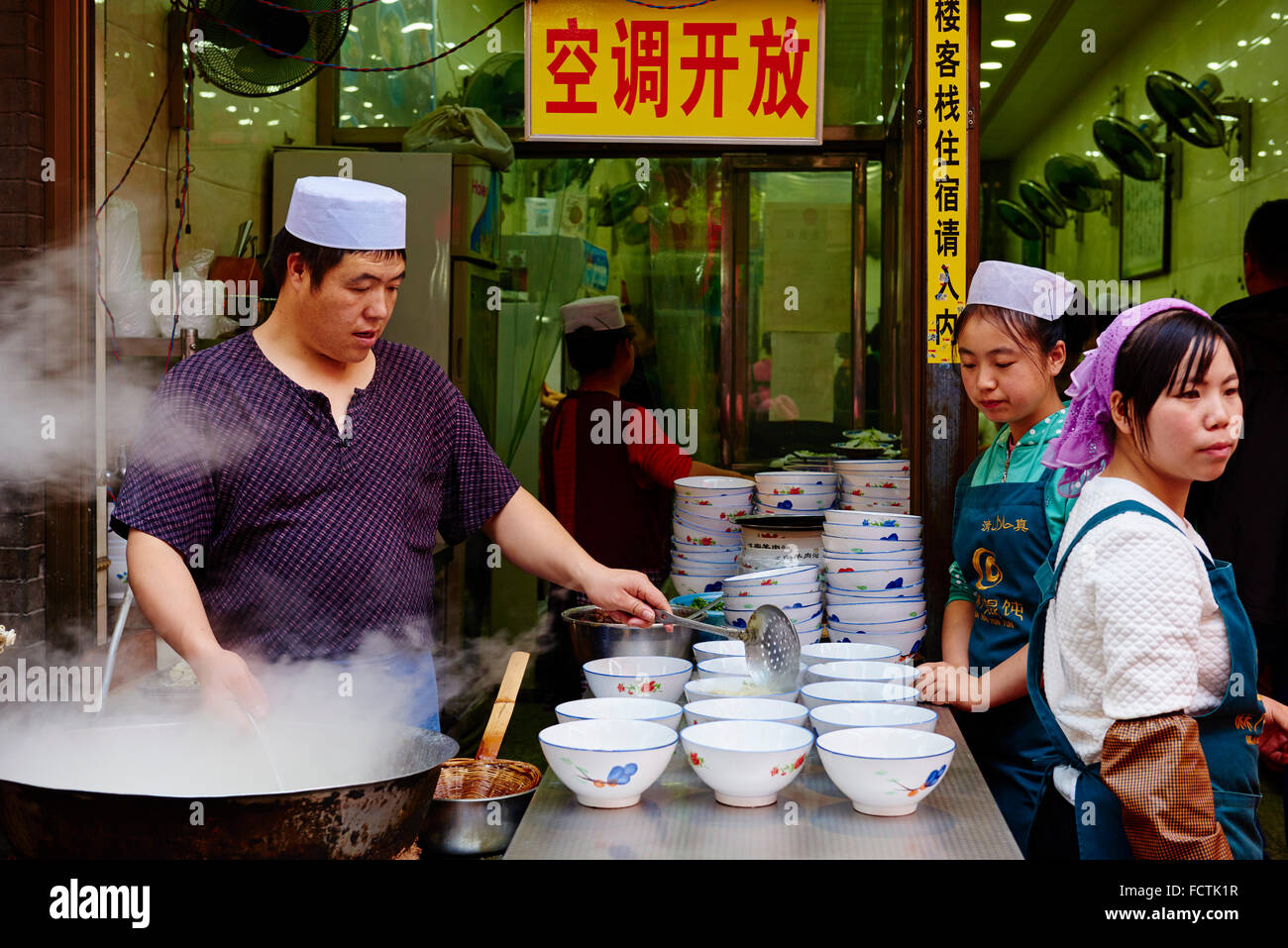 China, Shaanxi province, Xian, Hui neighborhood, food market Stock ...