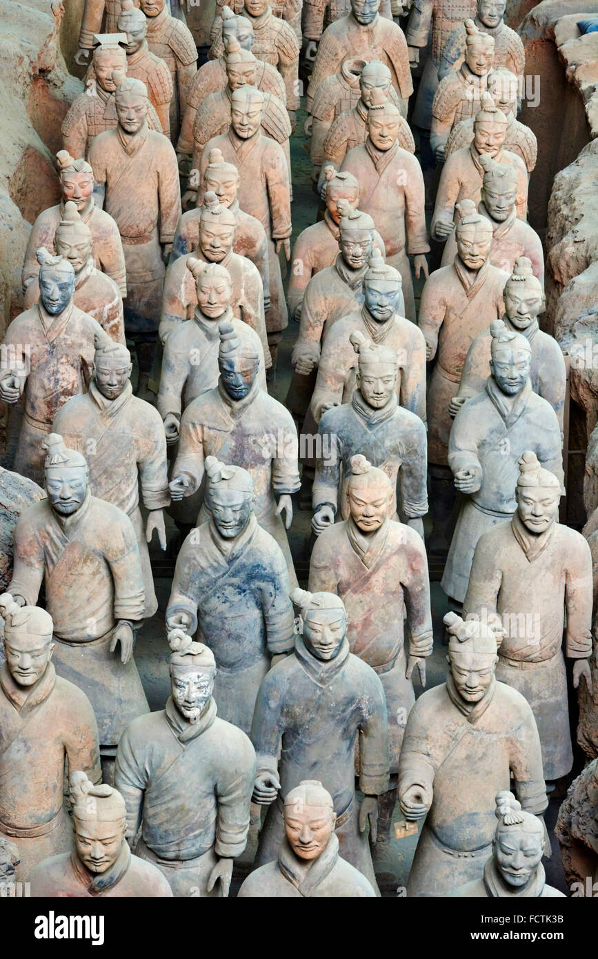 China, Shaanxi province, Xian, Lintong site, Detail of some of the six ...