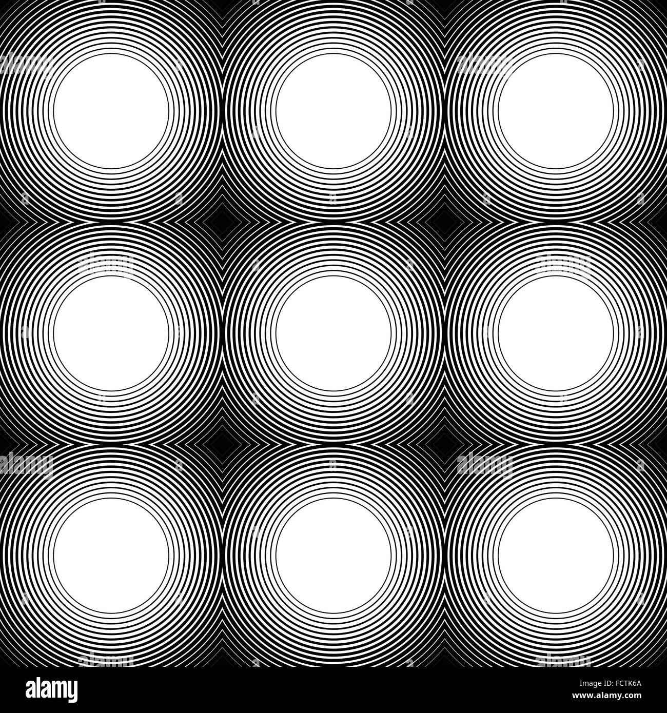 Radiating Radial Circles Monochrome Pattern Background Abstract Minimal Vector Ripple