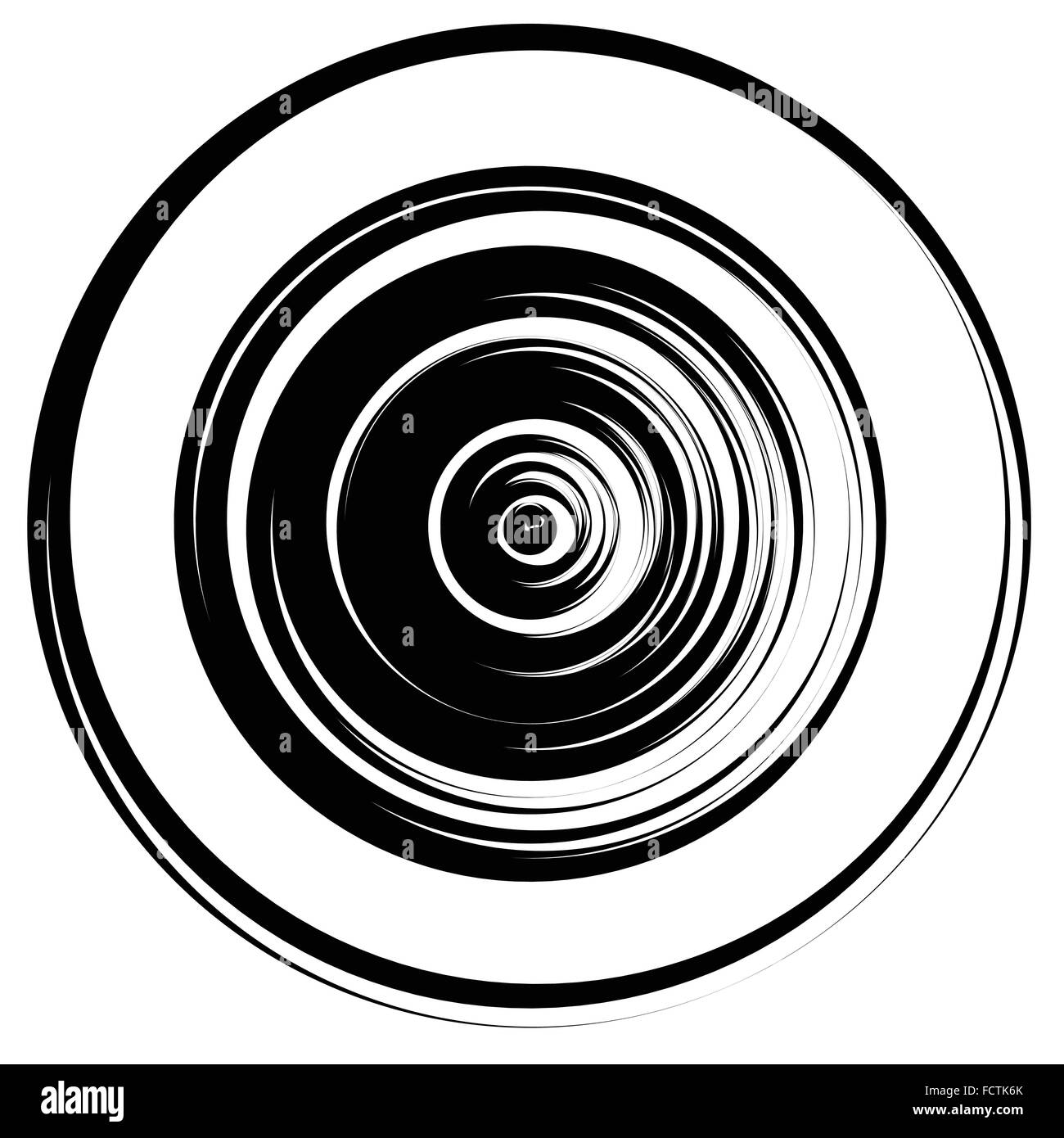 Circular ripple effect isolated on white / Random circles abstract ...