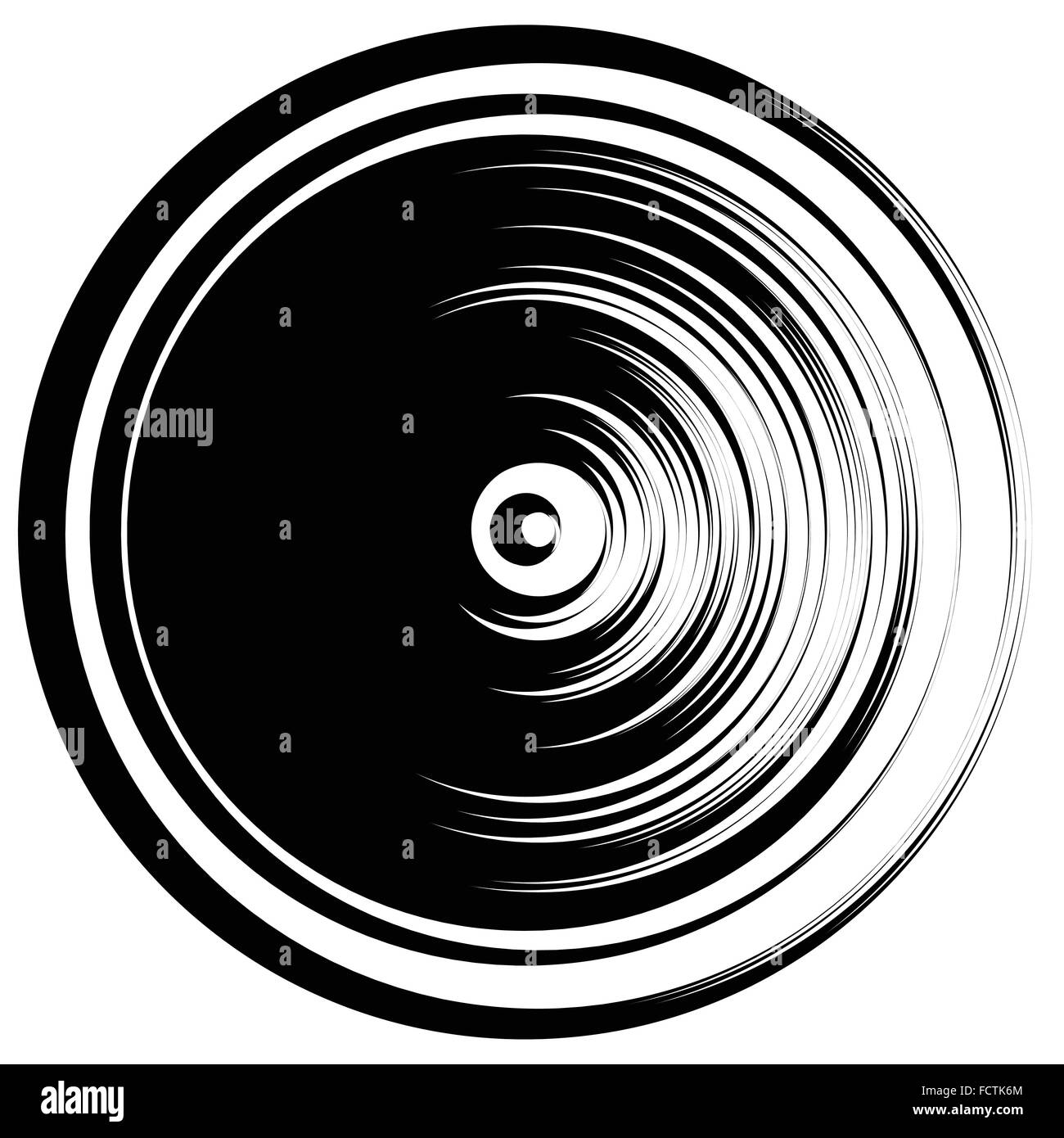 Circular ripple effect isolated on white / Random circles abstract ...