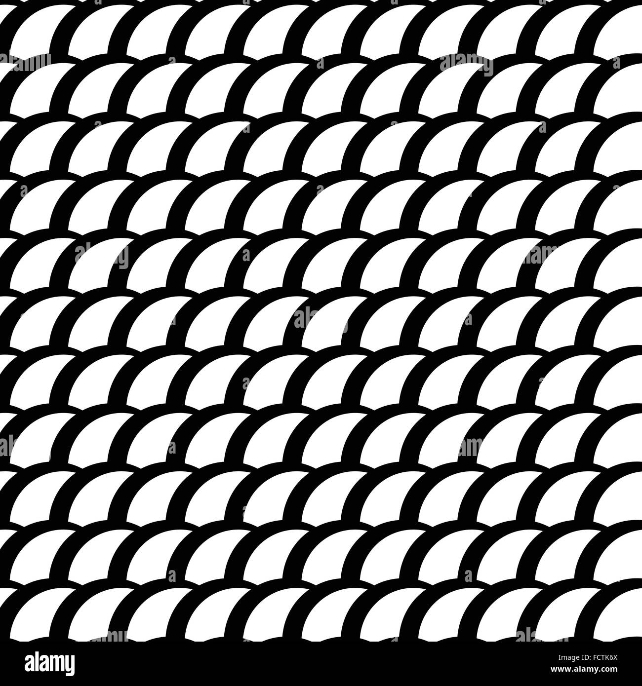 Seamless Monochrome Pattern With Intersecting Circles Abstract Tileable Background Stock Vector