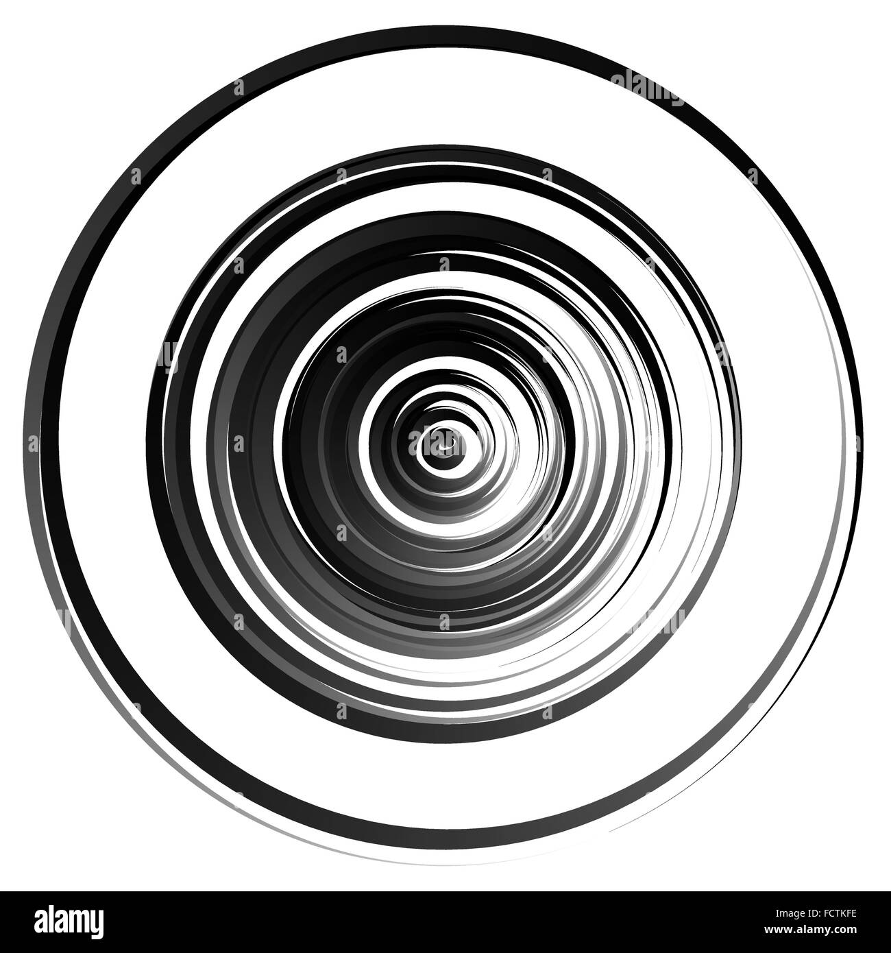 Circular ripple effect isolated on white / Random circles abstract ...