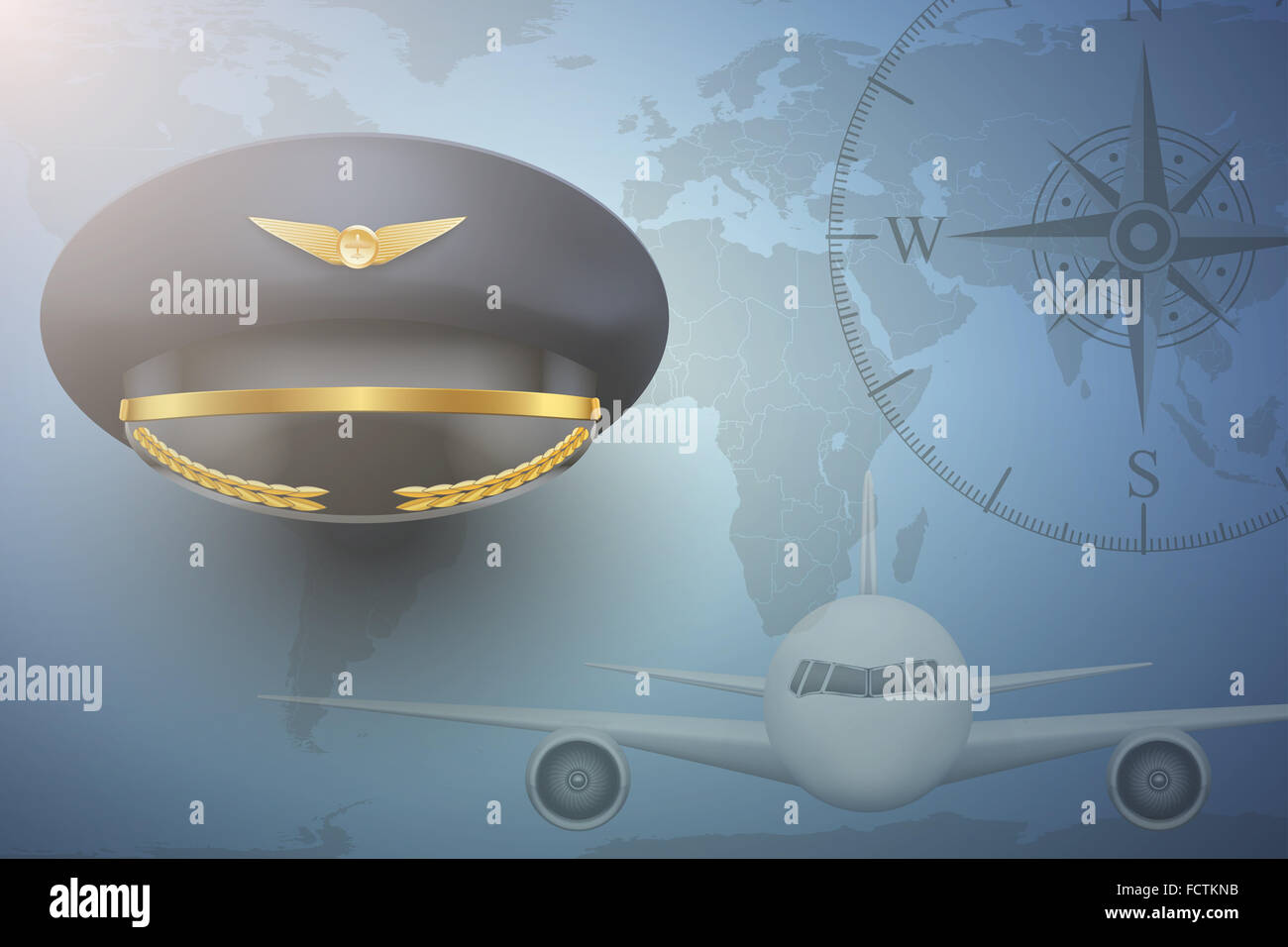 Pilot aircraft civil aviation background Stock Photo - Alamy