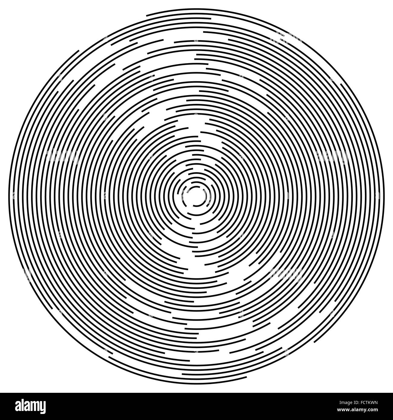 Concentric circles abstract element. Radiating, radial circles, ripple effect Stock Vector Image ...