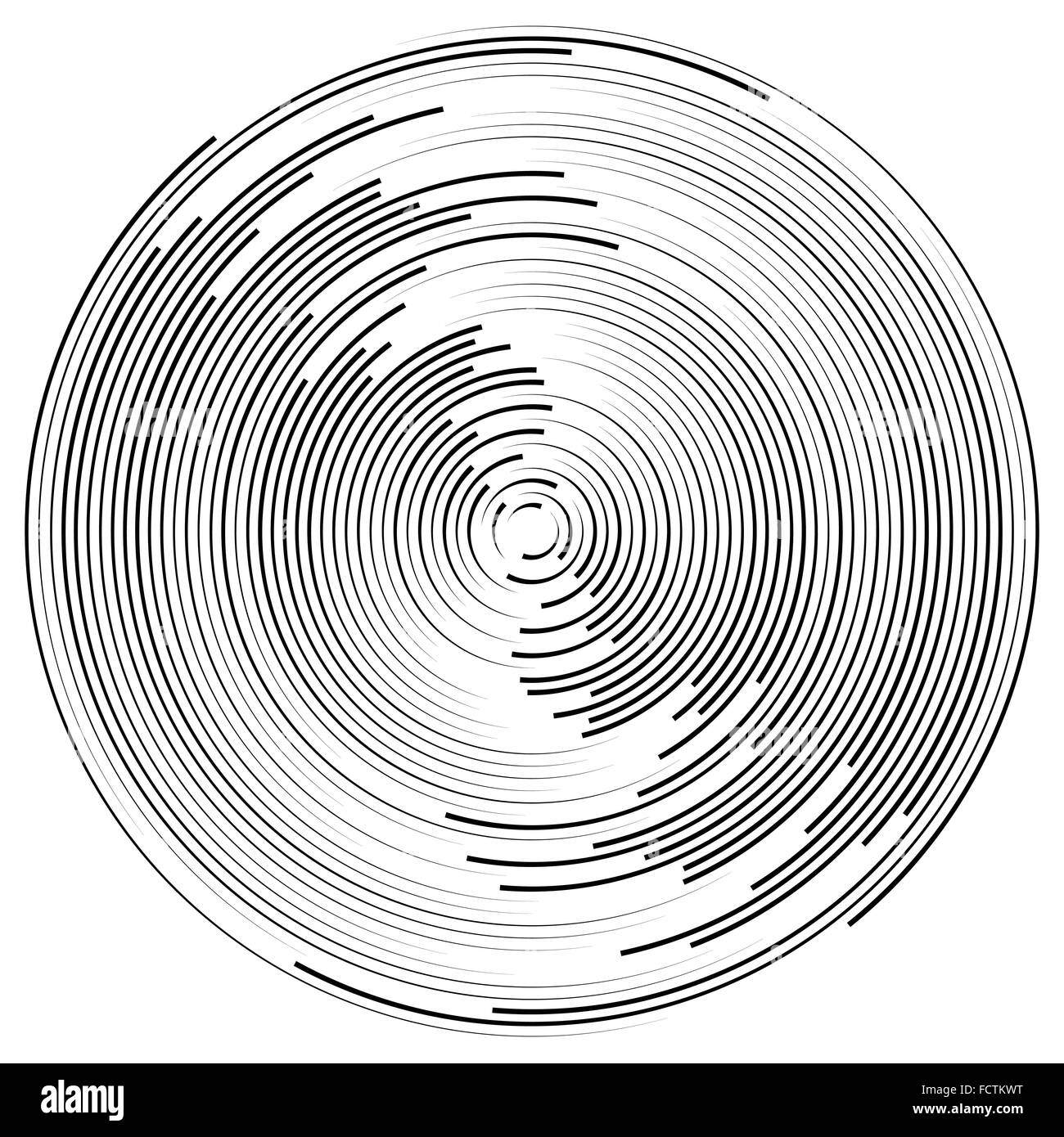 Concentric circles abstract element. Radiating, radial circles, ripple ...